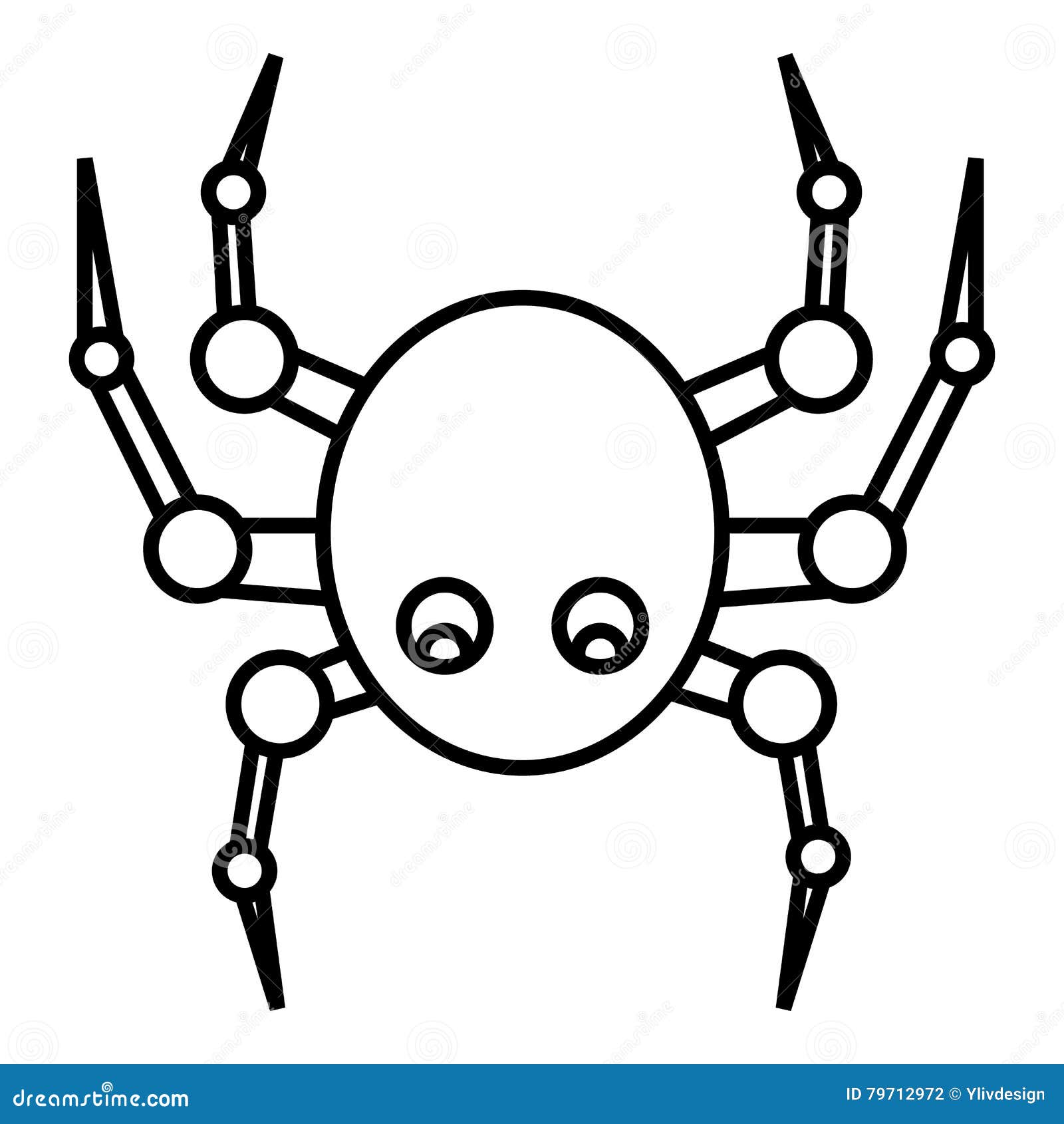 Spider icon, outline style stock vector. Illustration of drawing - 79712972
