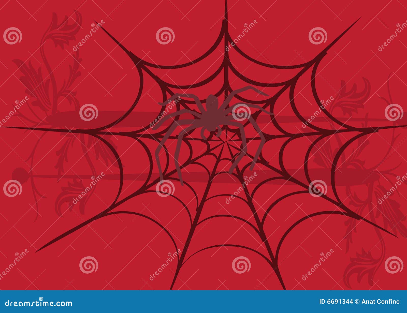 Spider Web Illustration With Handddrawn Doodle Style Cartoon Vector ...