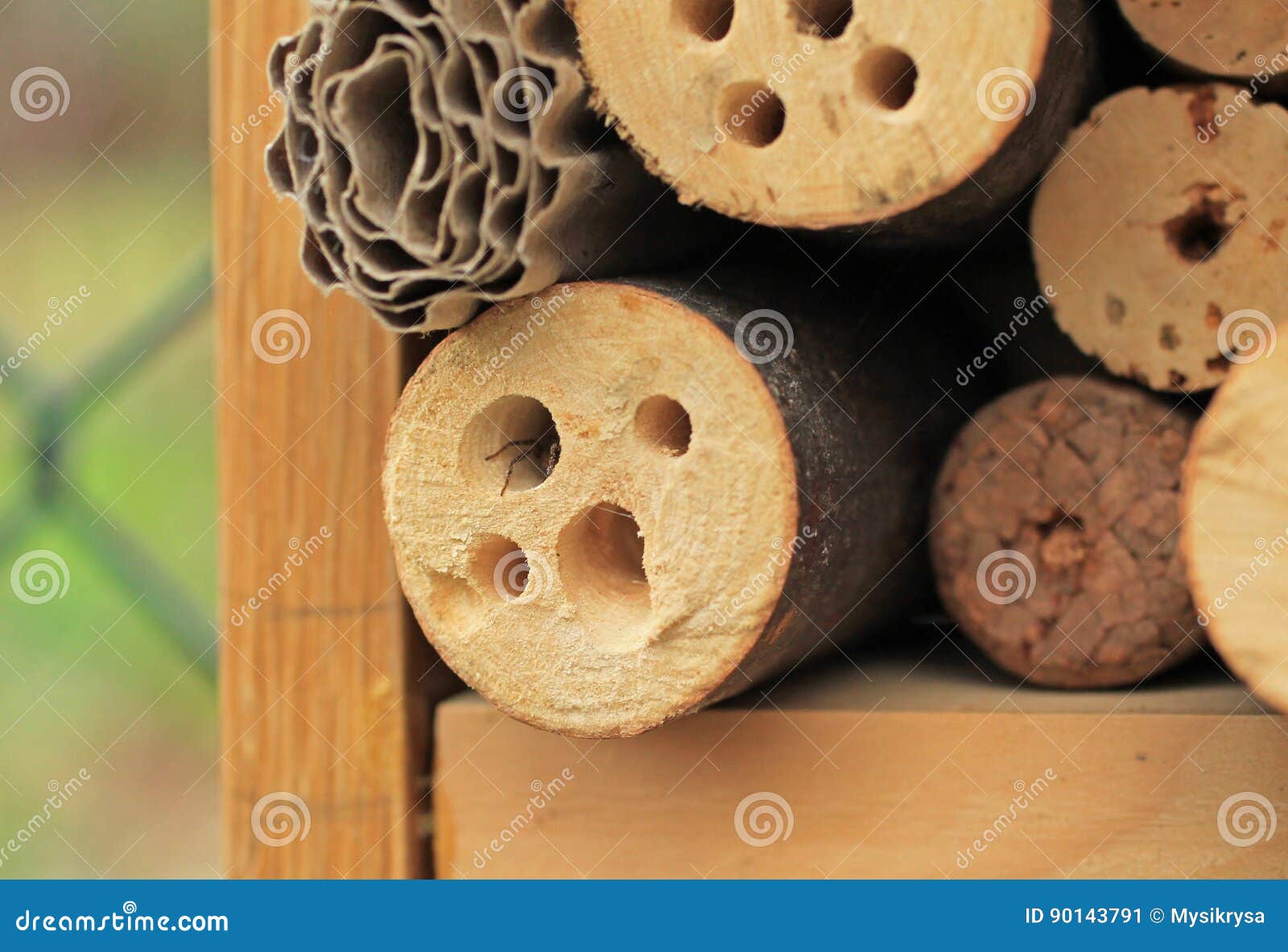 Spider in the insect hotel stock image. Image of woodworking - 90143791