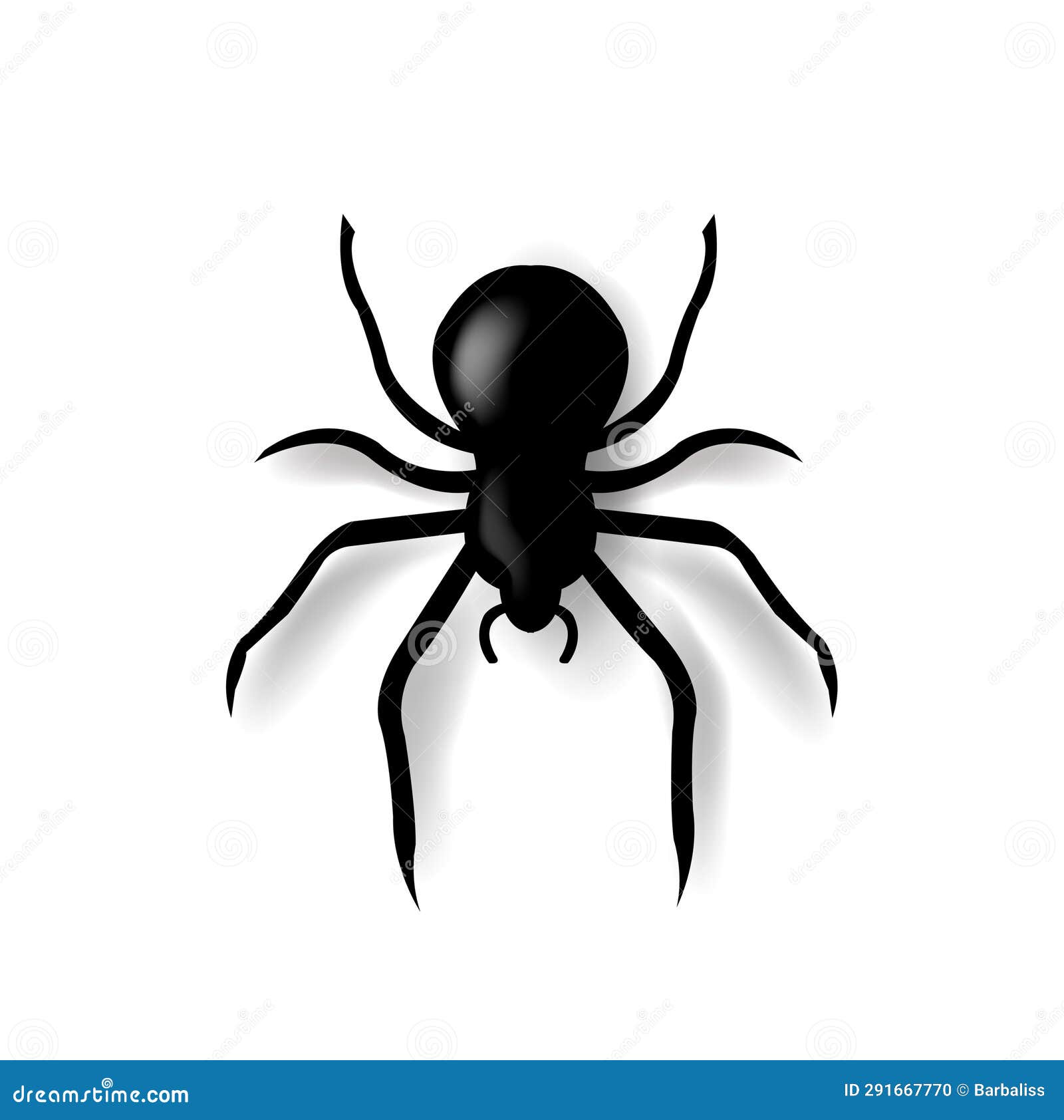 Spider and Isolated White Background Stock Illustration - Illustration ...