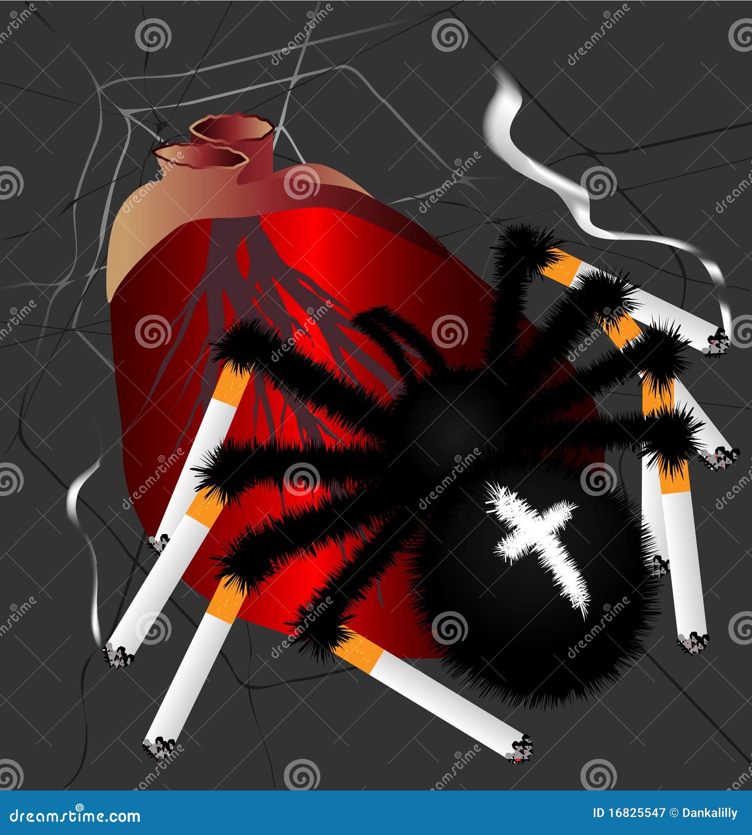 Spider-killer smokers stock vector. Illustration of death - 16825547