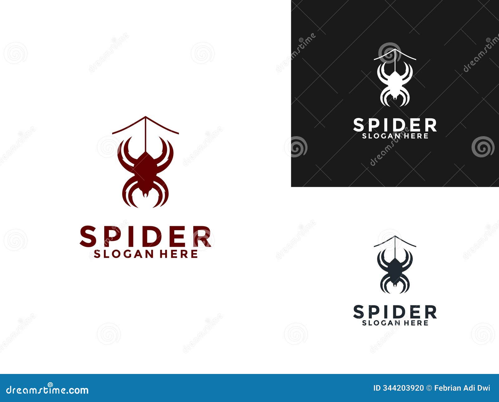 Spider Logo Design Vector, Spider Insect with Spider Web Logo Icon ...
