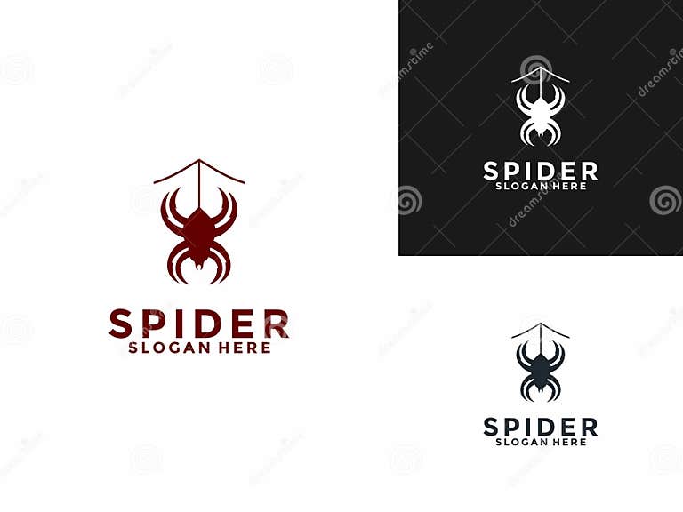 Spider Logo Design Vector, Spider Insect with Spider Web Logo Icon ...