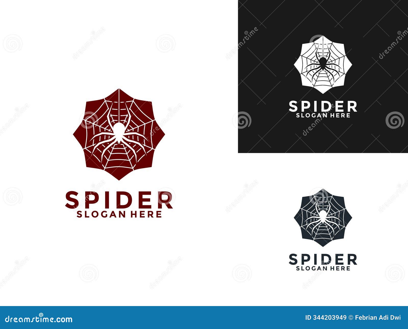 Spider Logo Design Vector, Spider Insect with Spider Web Logo Icon ...