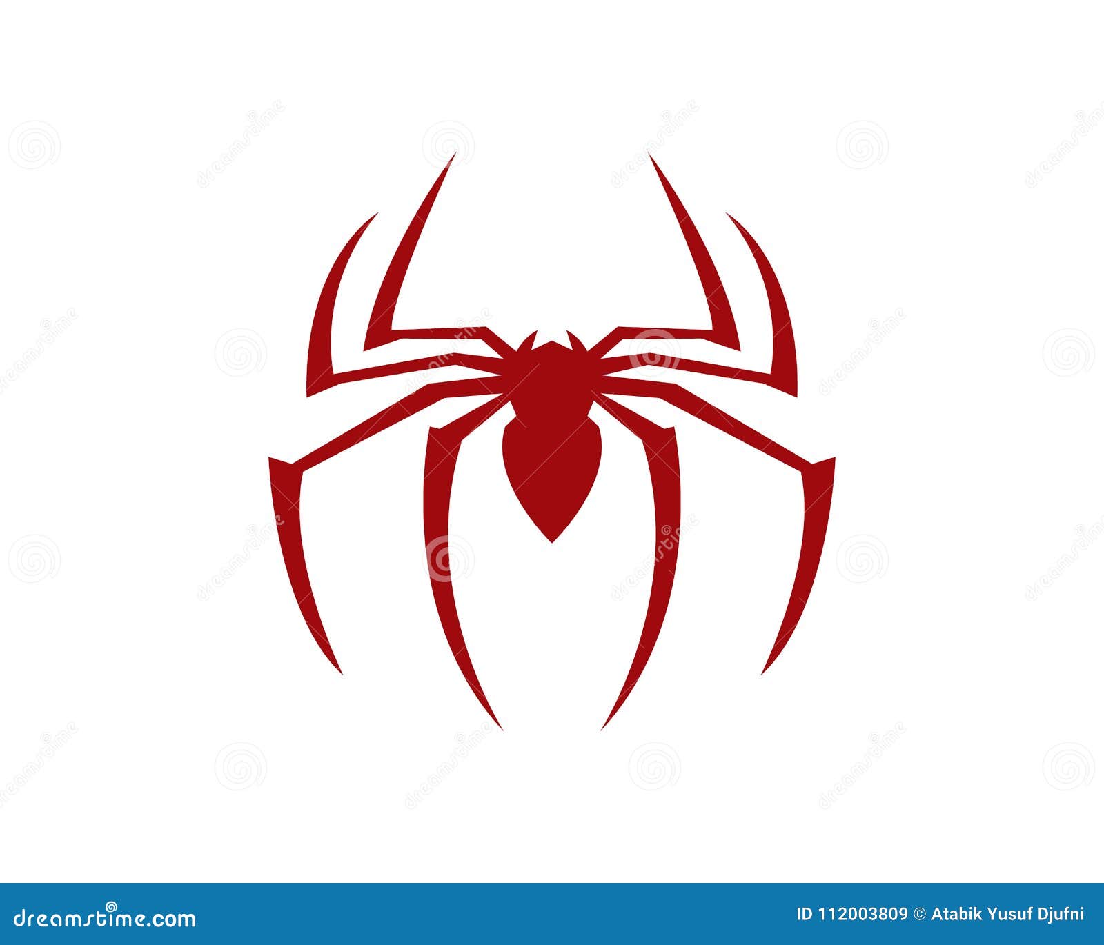 Spider Logo With Vampire Skull And Fangs, Editable Stroke. Black And ...