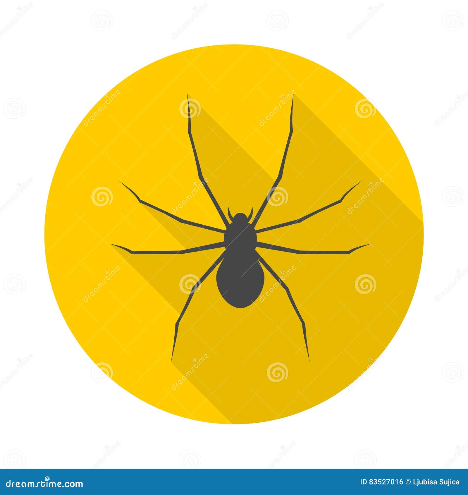 Spider with long shadow stock vector. Illustration of isolated - 83527016