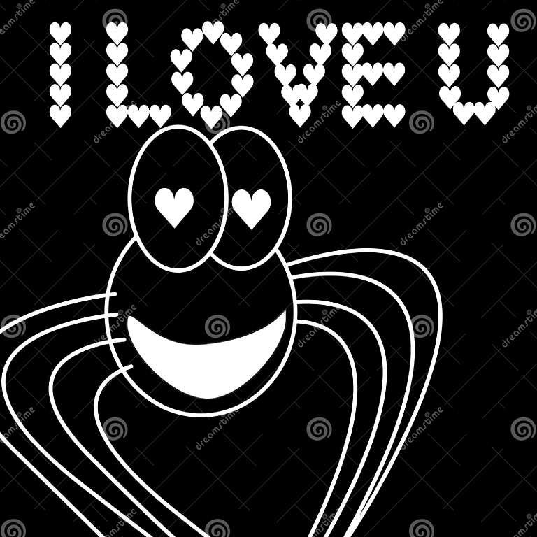 Spider in love 3 stock illustration. Illustration of love - 7132379