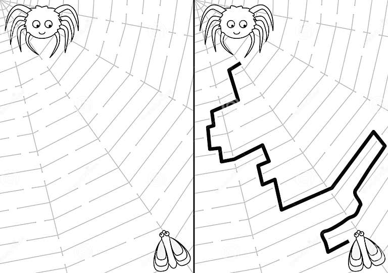 Spider maze stock vector. Illustration of solution, easy - 89119584