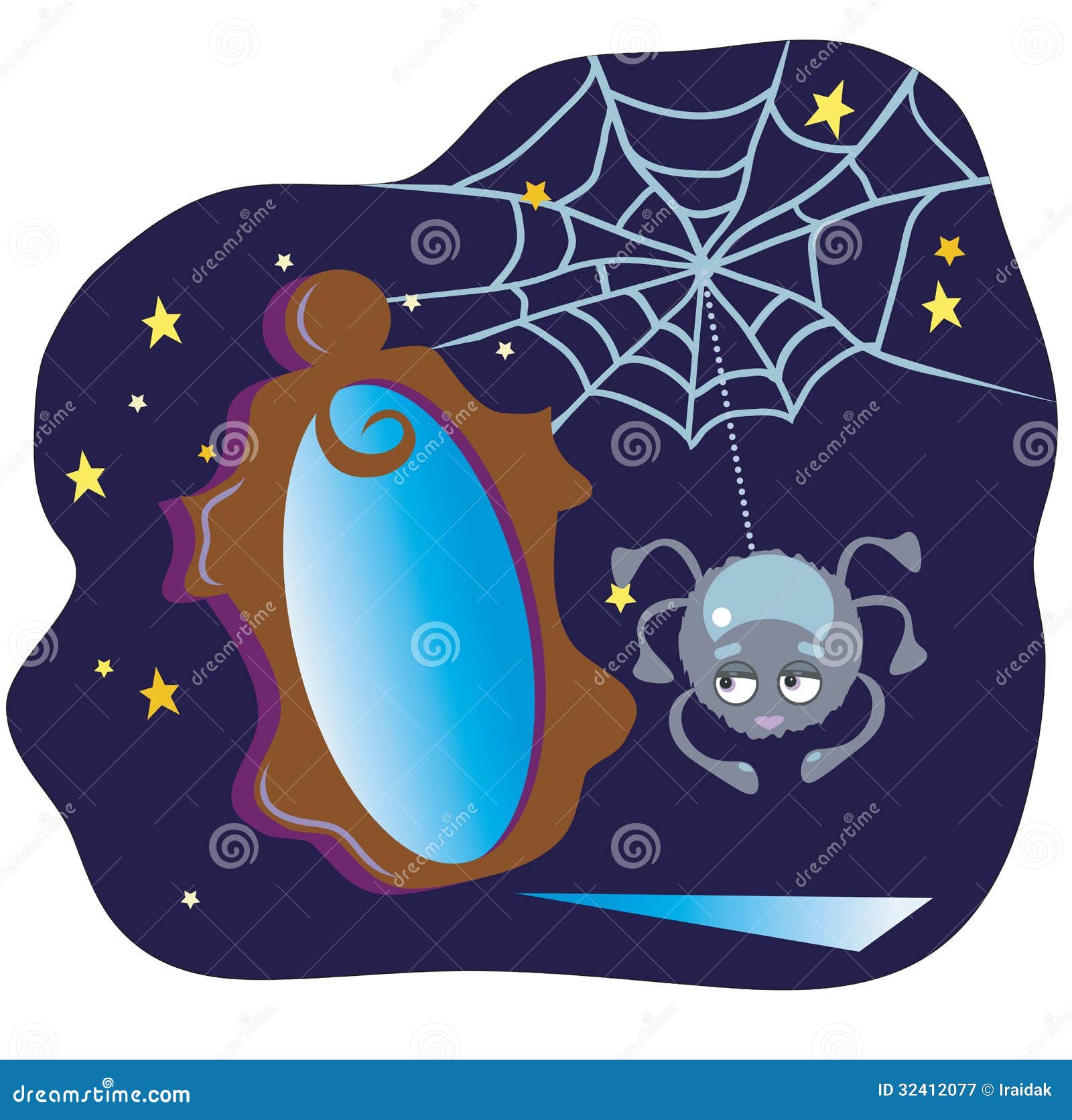 Spider and the Mirror stock vector. Illustration of color - 32412077