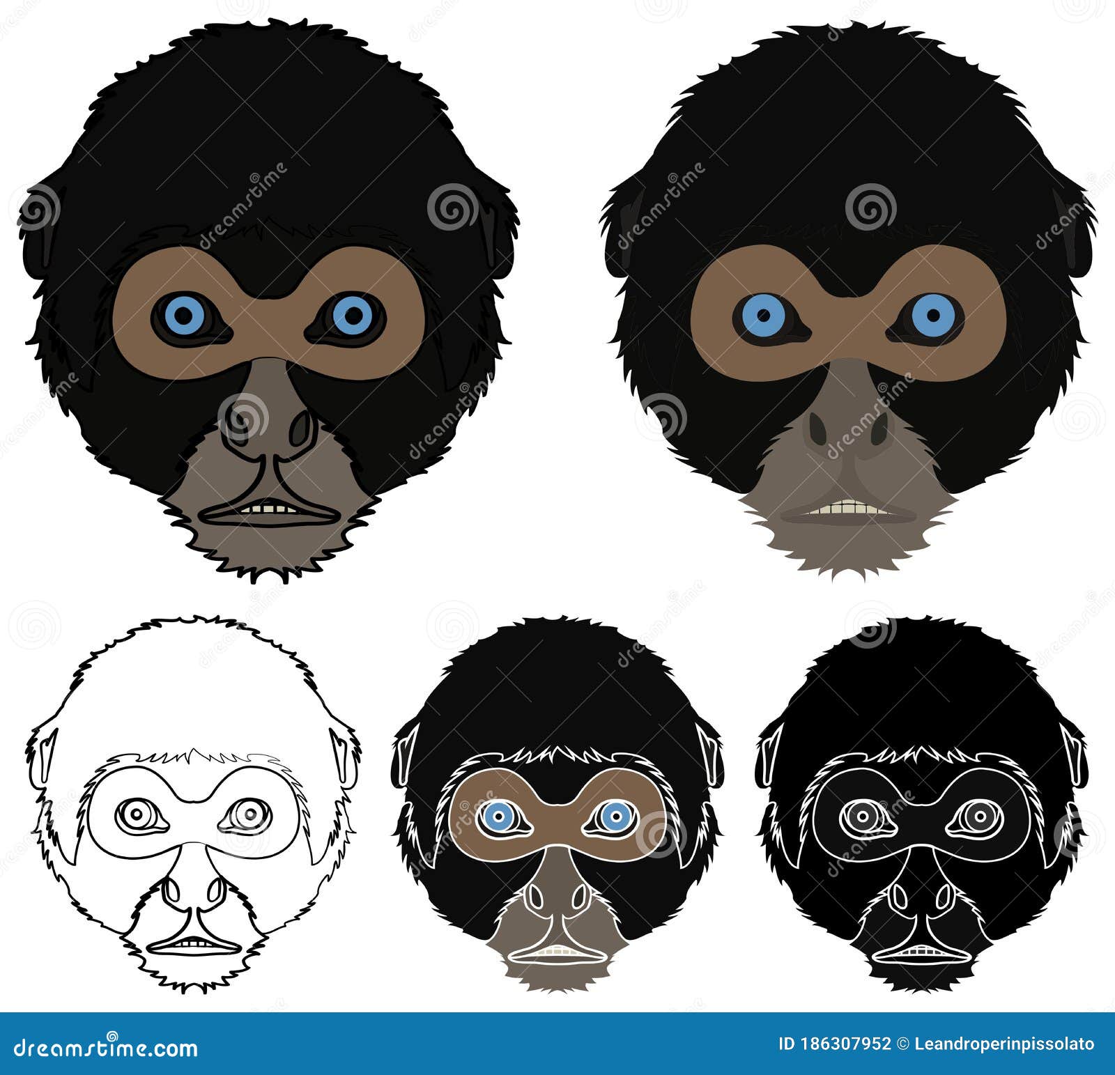 Spider Monkey Logo Line Vector Illustration | CartoonDealer.com #232448156