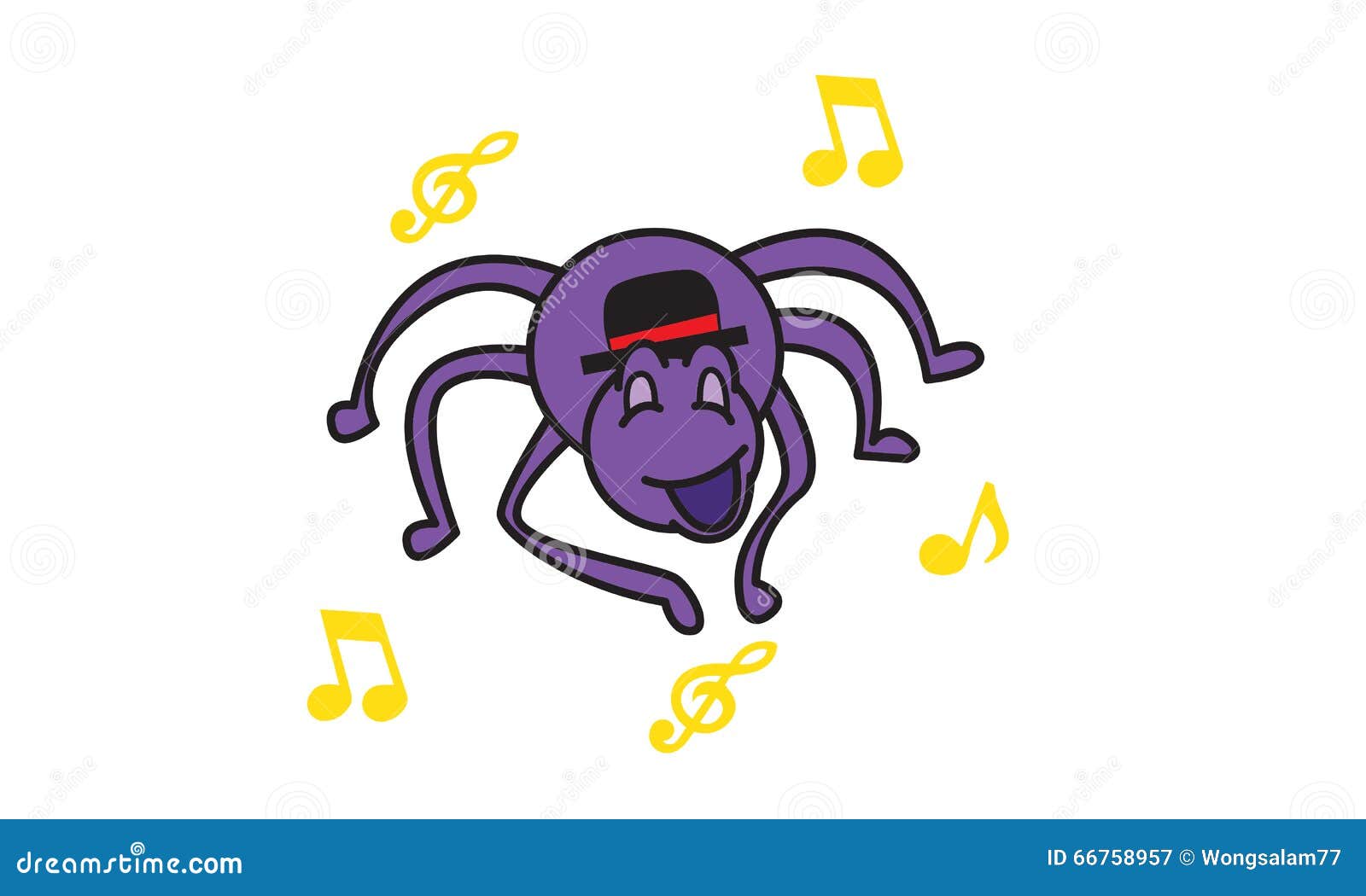 Spider and music stock vector. Illustration of melody - 66758957
