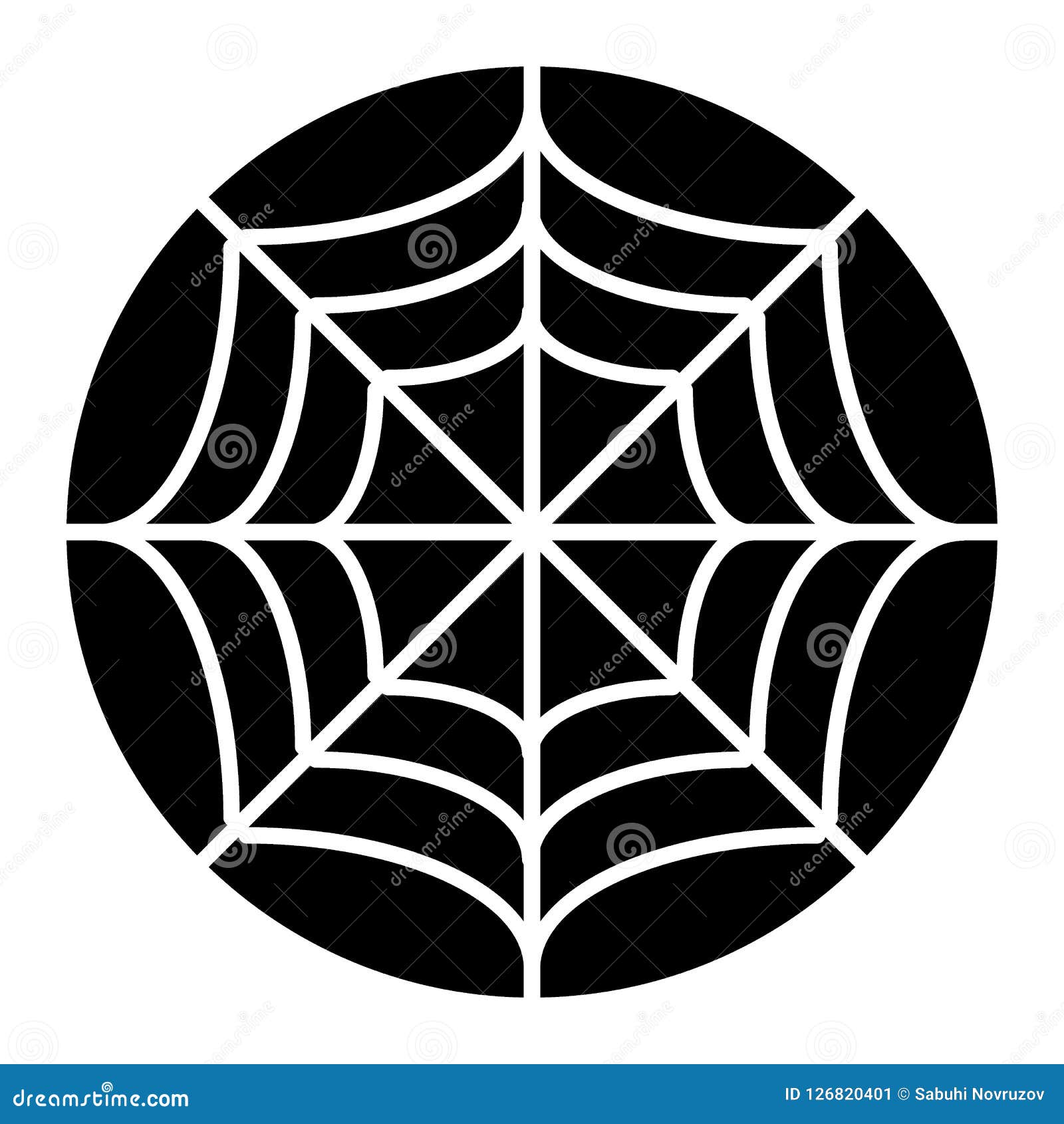 Spider Net Solid Icon. Spider Web Vector Illustration Isolated on White ...