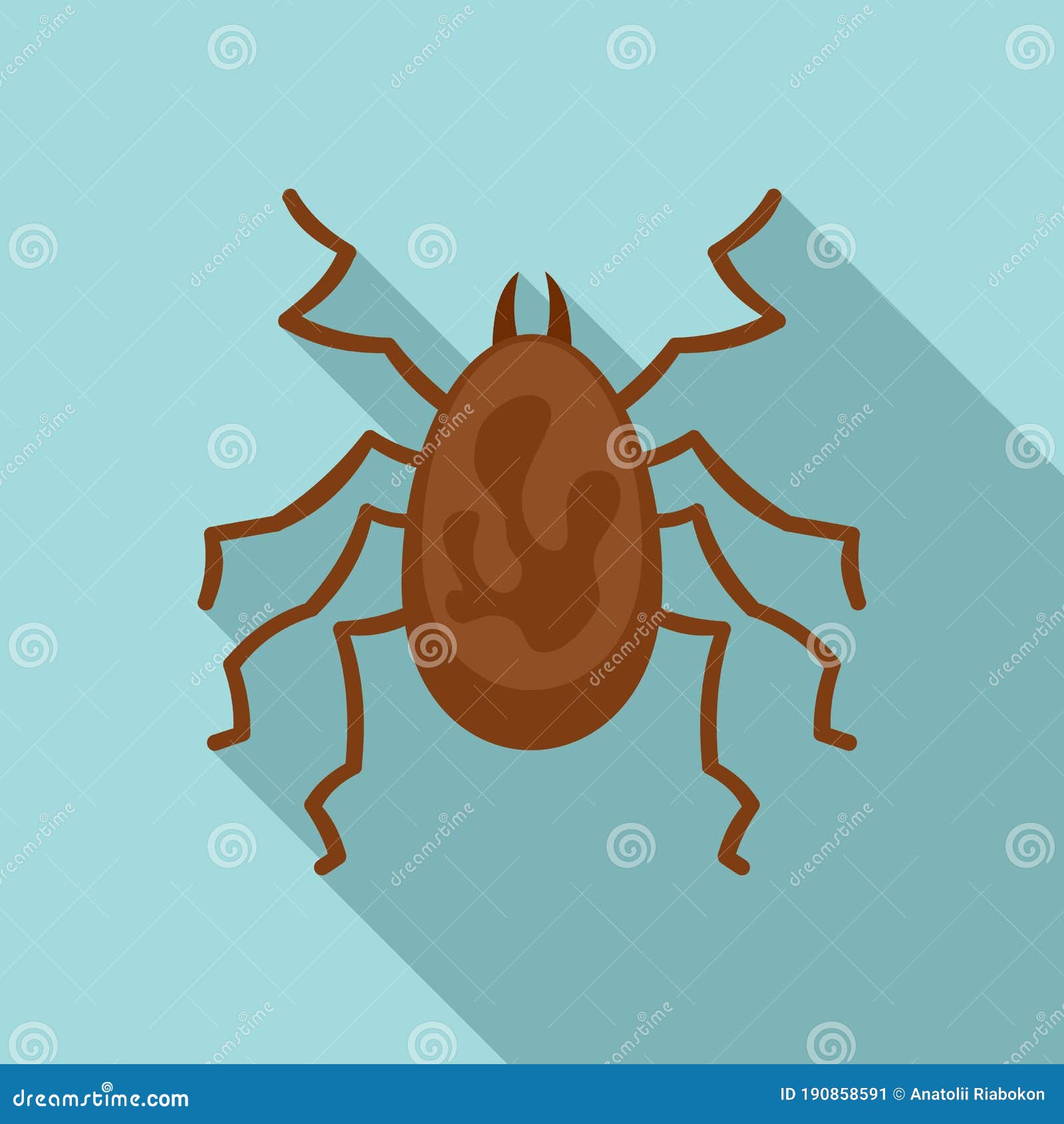 Spider Parasite Icon, Flat Style Stock Vector - Illustration of macro ...