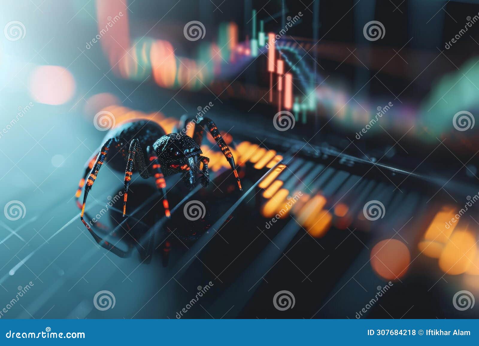 A Spider is Perched on a Computer Keyboard, Seemingly Undisturbed by ...