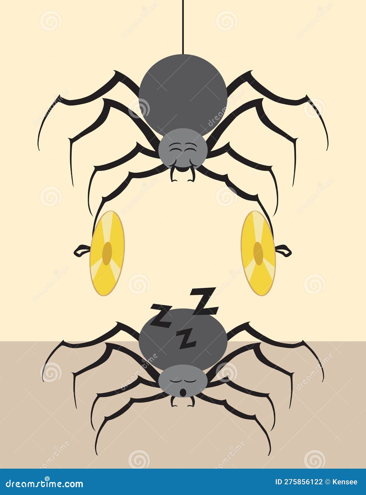 Spider Prank With Cymbals Vector Illustration | CartoonDealer.com ...