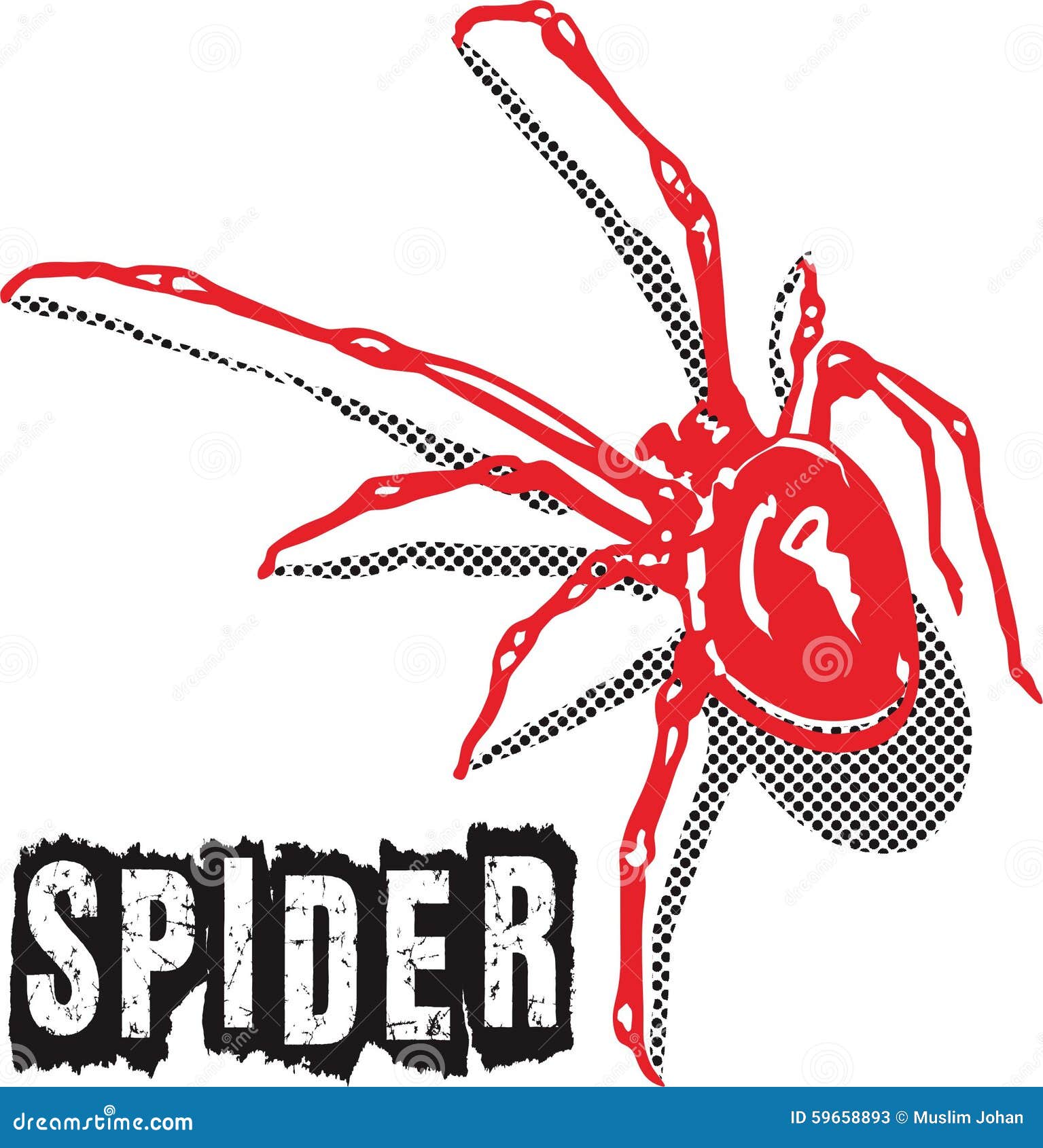 Spider red stock illustration. Illustration of scream - 59658893
