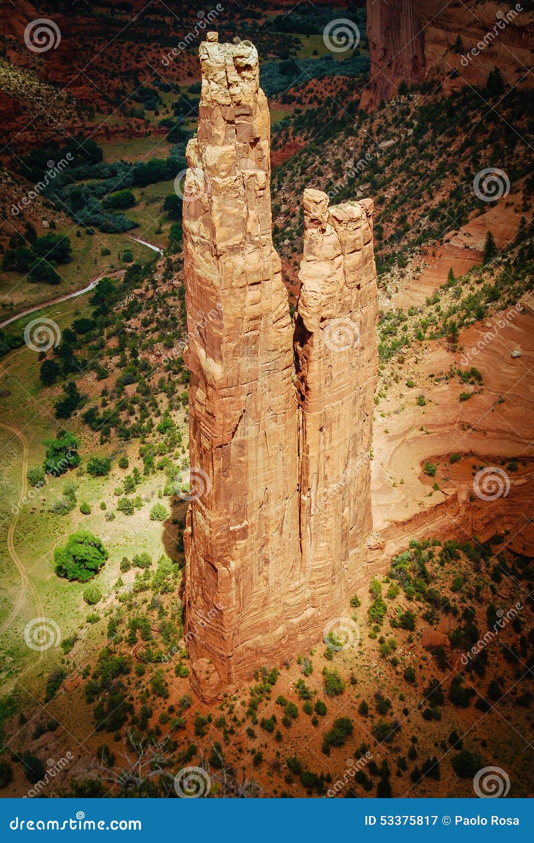Spider Rock stock image. Image of green, desert, canyon - 53375817