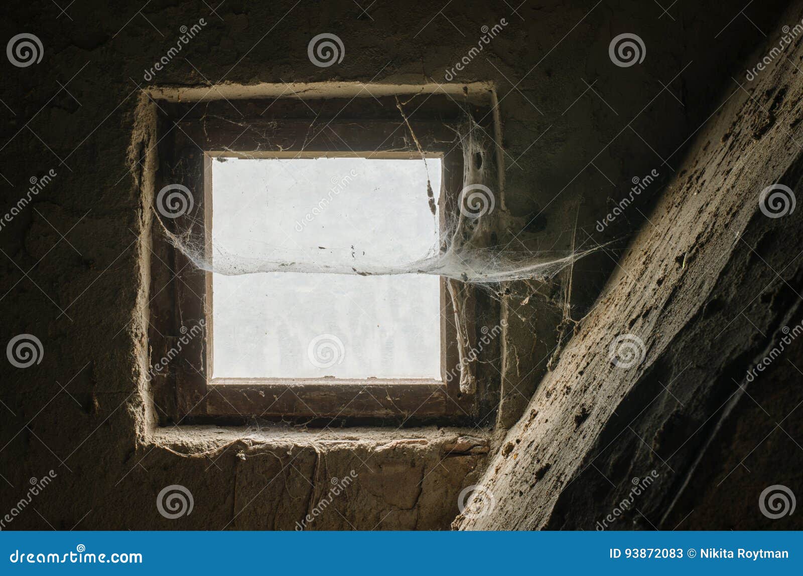 Spider`s Web Crossing an Old Window Stock Image - Image of window ...