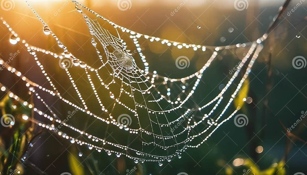 Spider s web and raindrops stock illustration. Illustration of animal ...