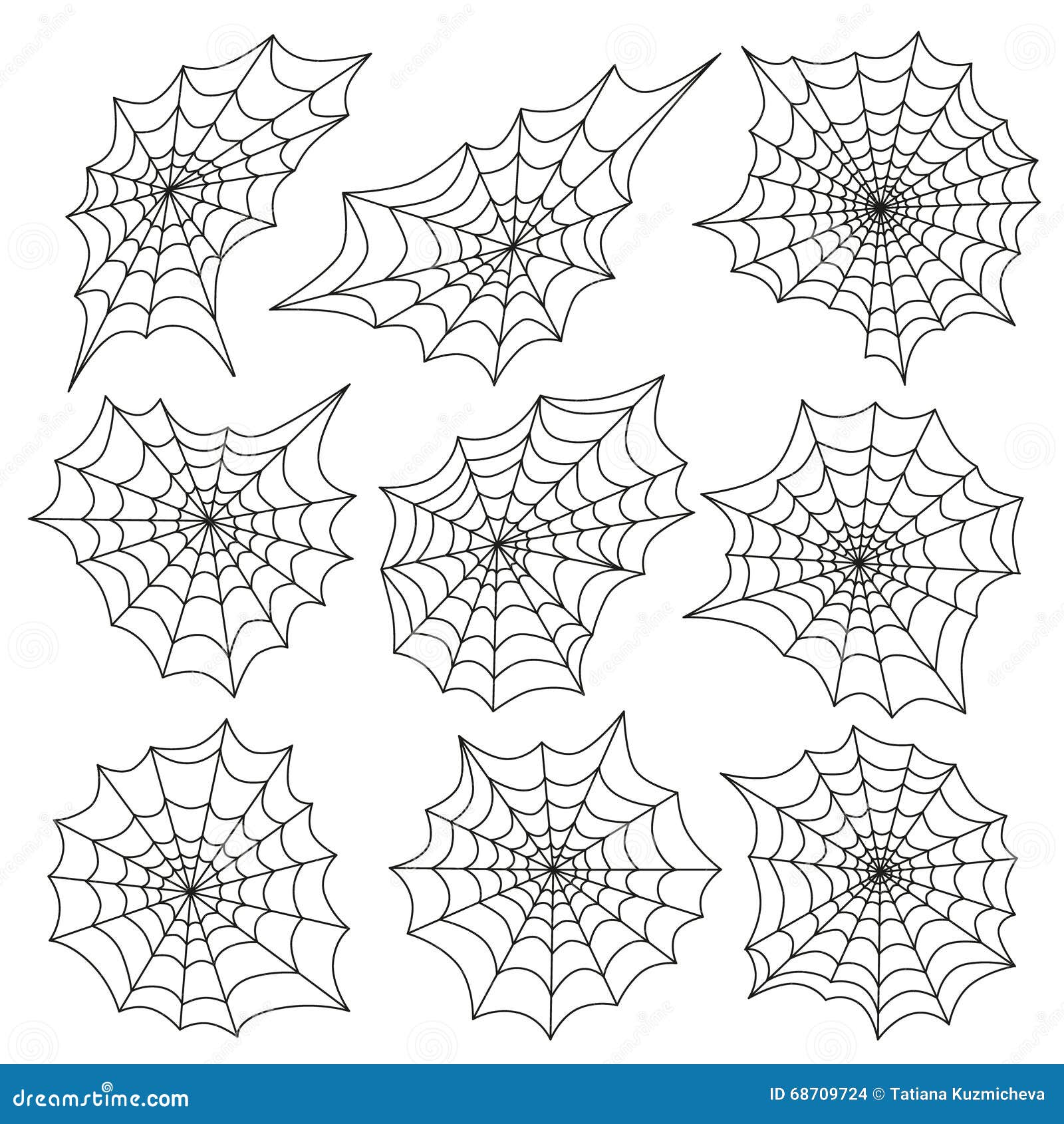 Spider S Web Set. Halloween Vector Set Stock Vector - Illustration of ...