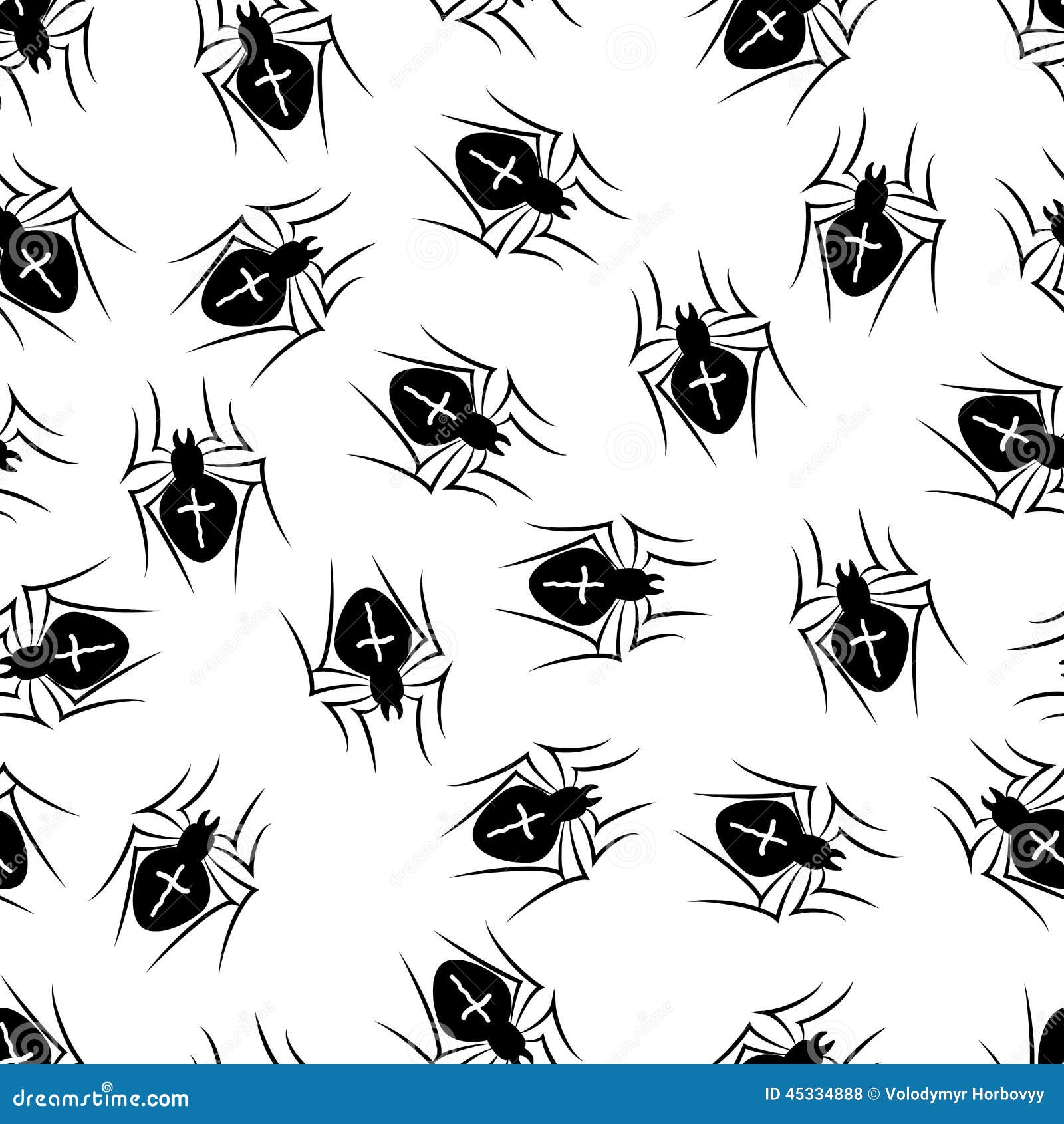 Spider Seamless Vector Pattern Stock Vector - Illustration of drawing ...