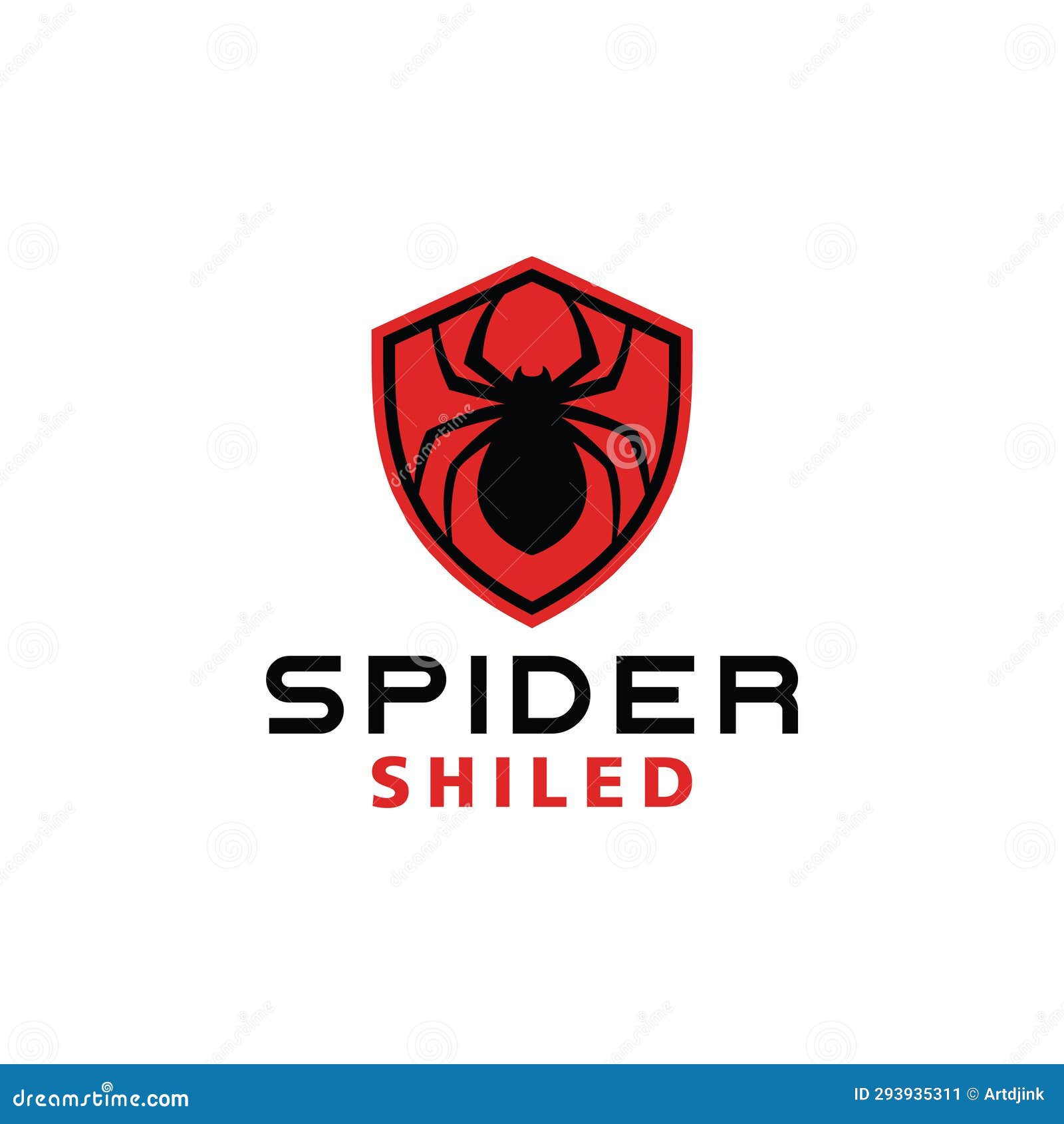 Spider Shield Logo Design Vector Symbol Stock Vector - Illustration of ...