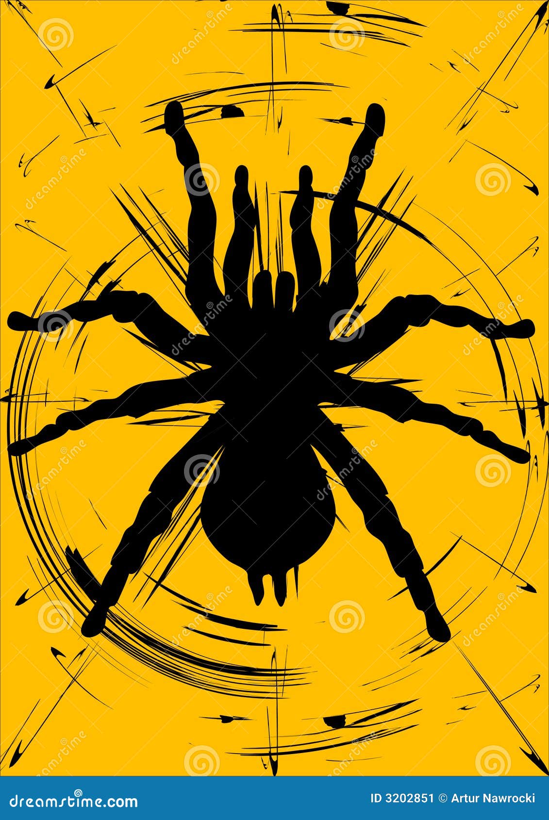 Spider. Silhouette. Cute Toothy. Vector Illustration. A Clever Hunter ...