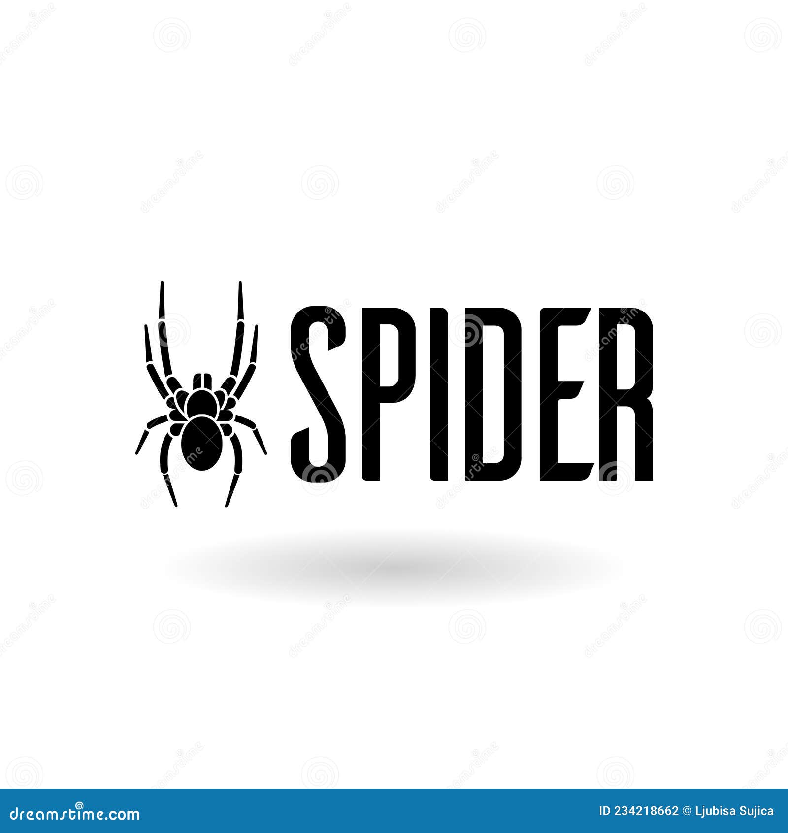 Spider Silhouette Icon with Shadow Stock Vector - Illustration of ...