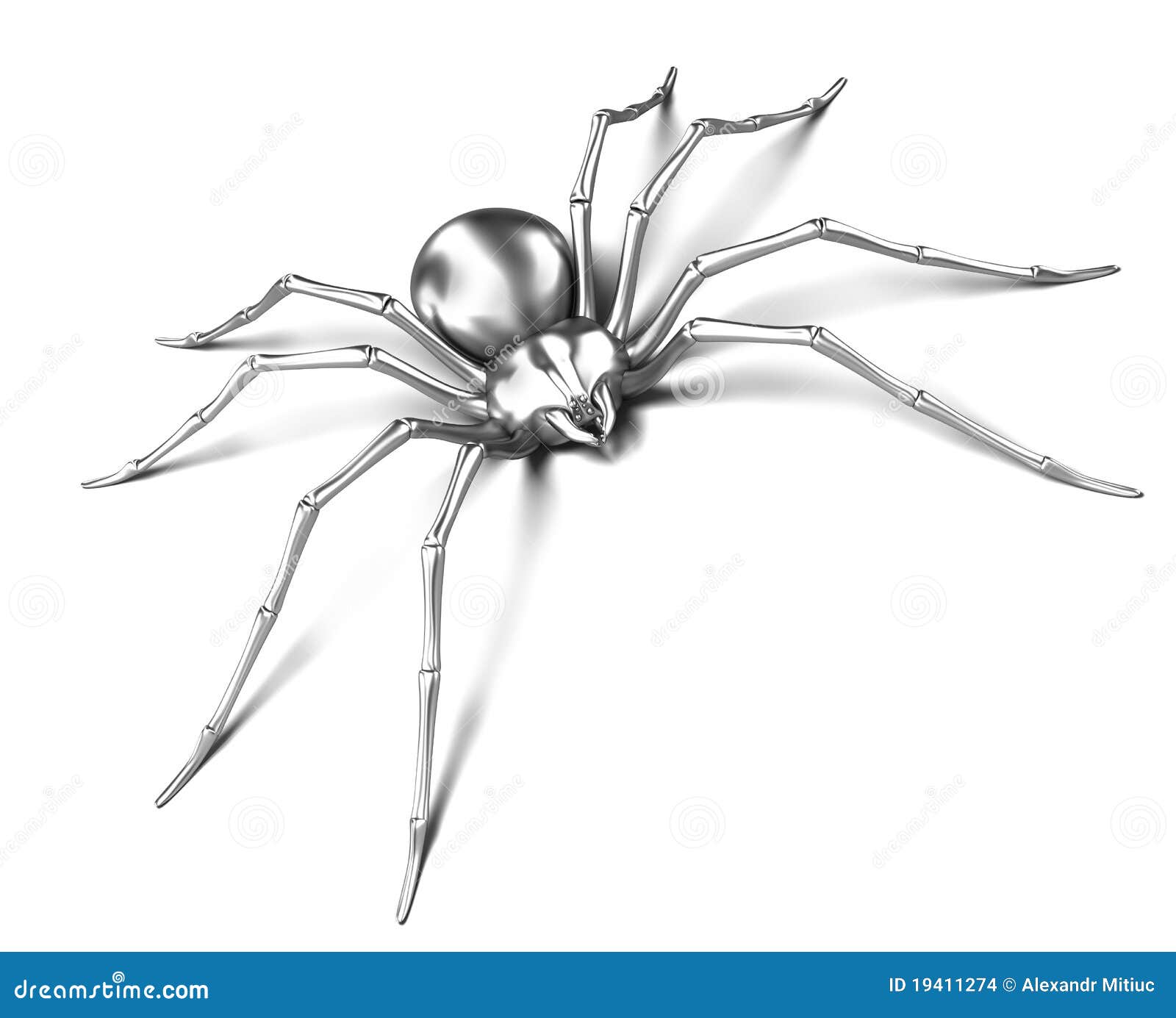Spider - Silver Metallic. Black Widow Stock Photography | CartoonDealer ...