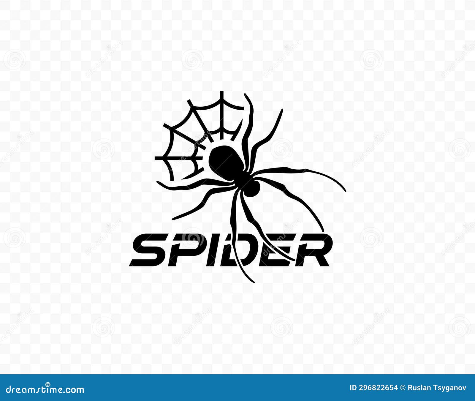 Spider Sits on the Web Vector Design. Spider Logo Design Stock ...