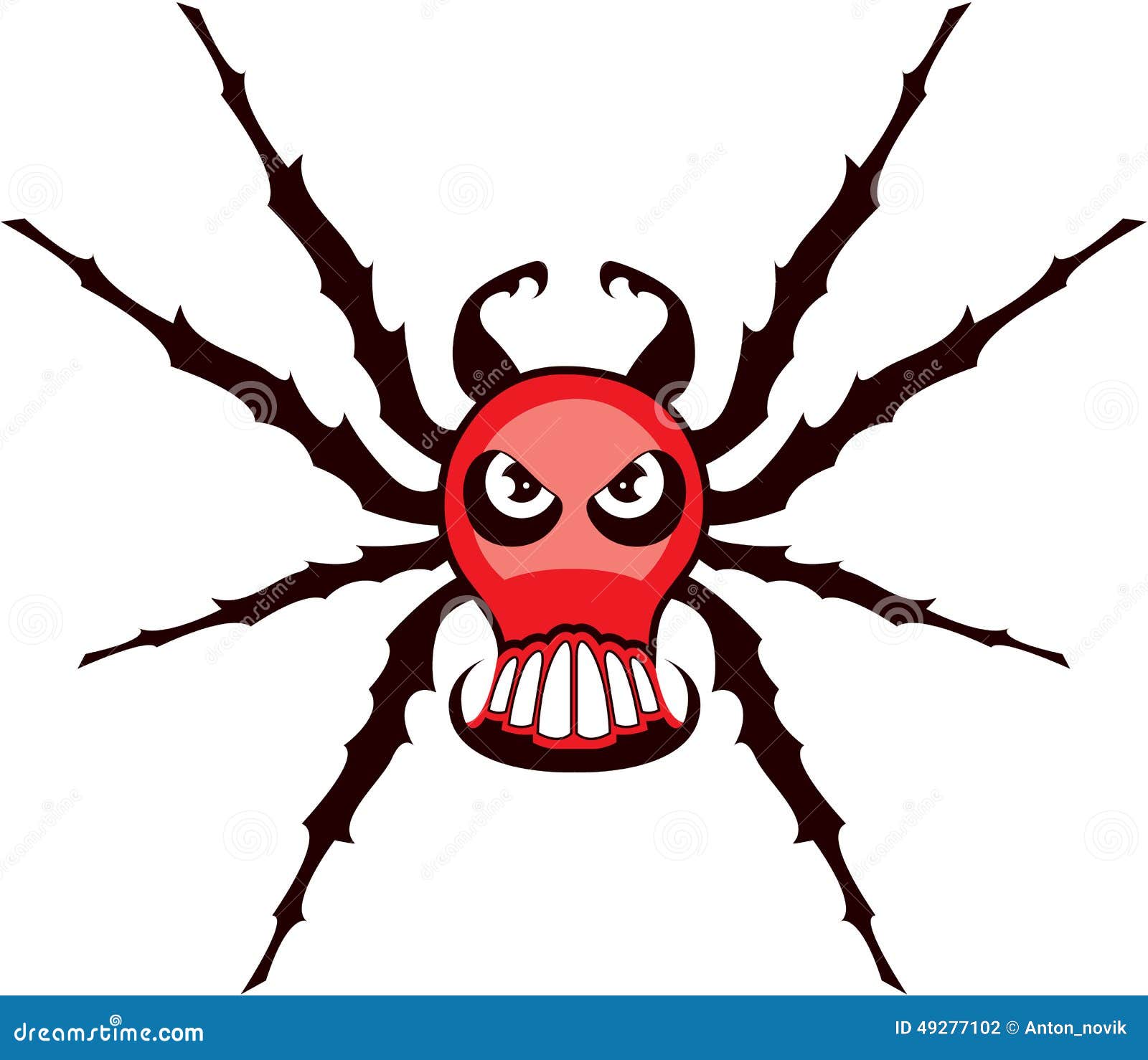 Spider skull stock vector. Illustration of death, symbol - 49277102
