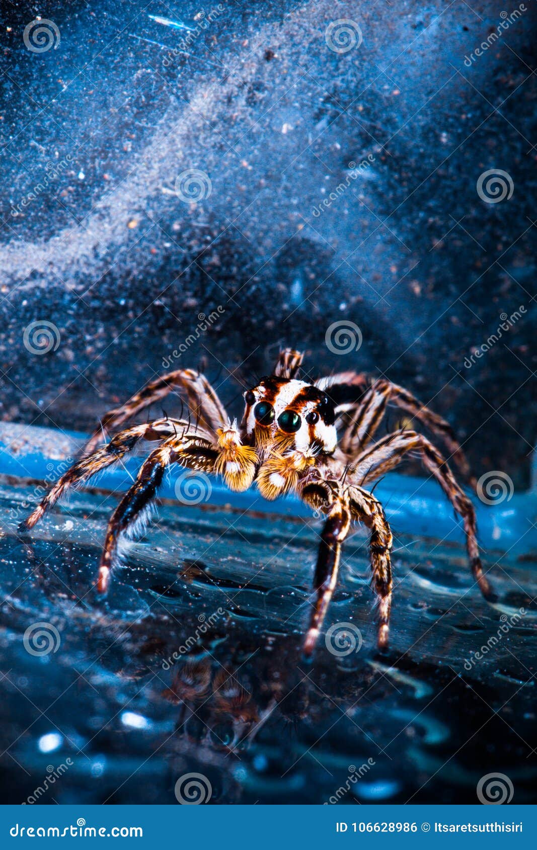 Spider in the space stock photo. Image of closeup, landscape - 106628986