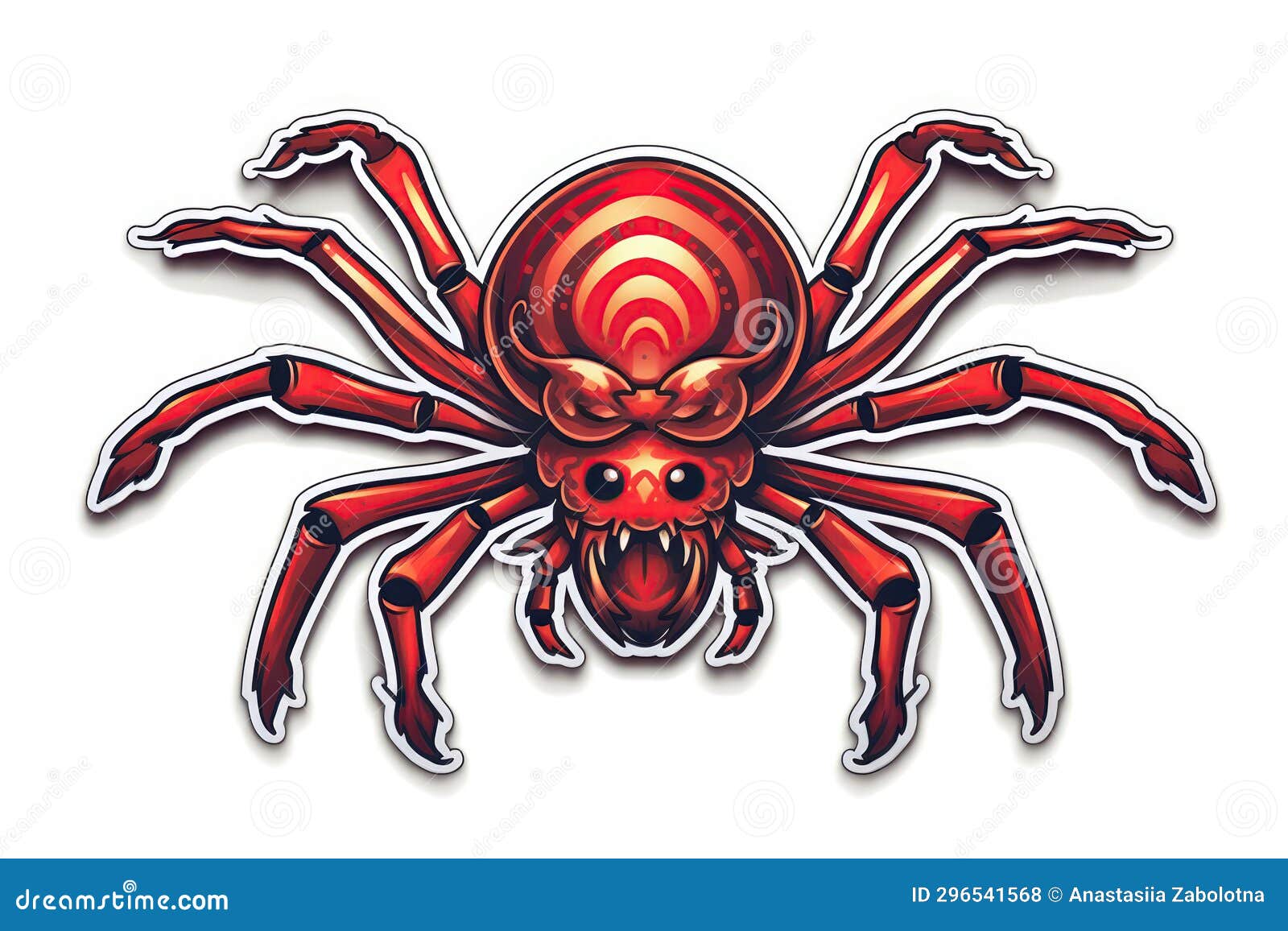 Spider Sticker on White Background. Generative AI Stock Illustration ...