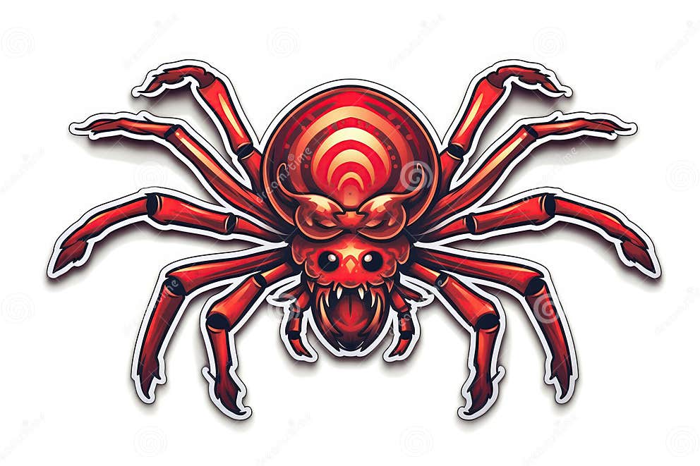 Spider Sticker on White Background. Generative AI Stock Illustration ...