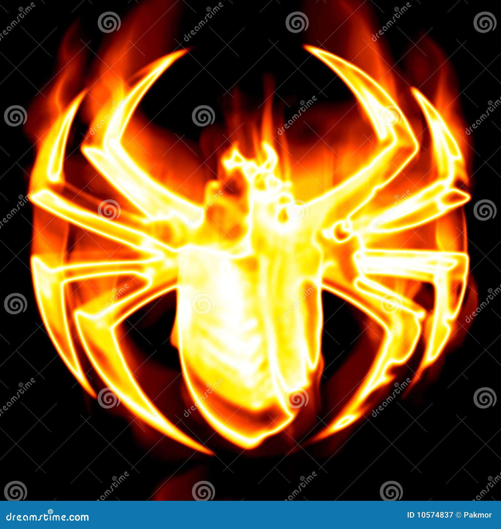 Spider surrounded by fire stock illustration. Illustration of concept ...