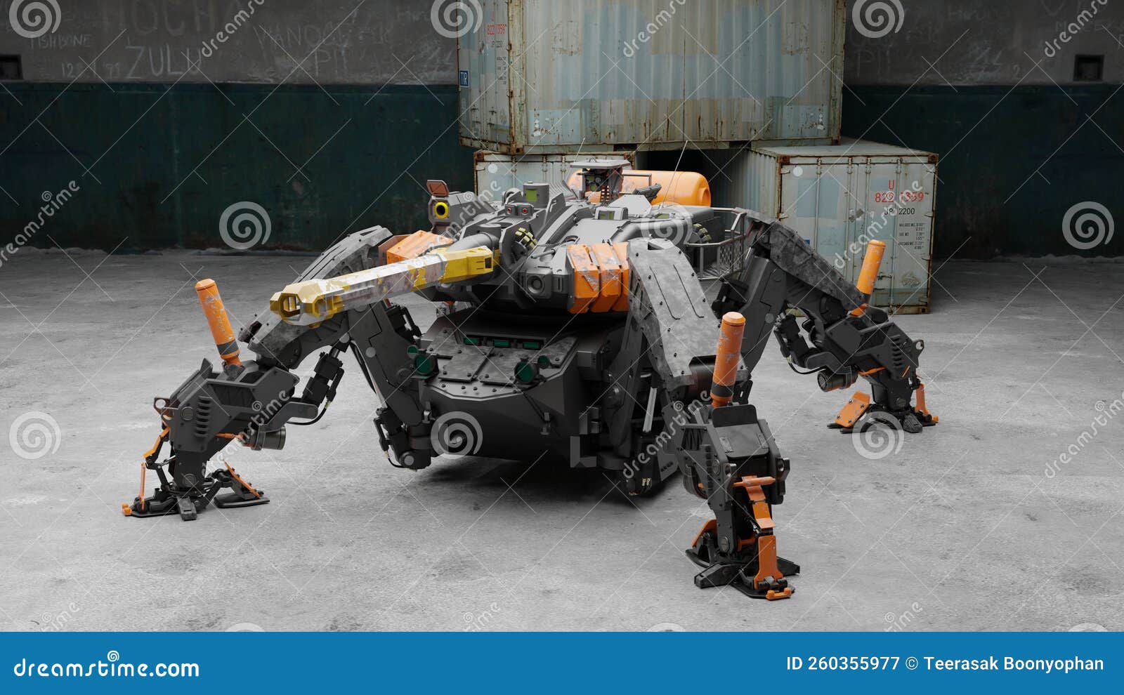 Spider Tank robot stock illustration. Illustration of missions - 260355977