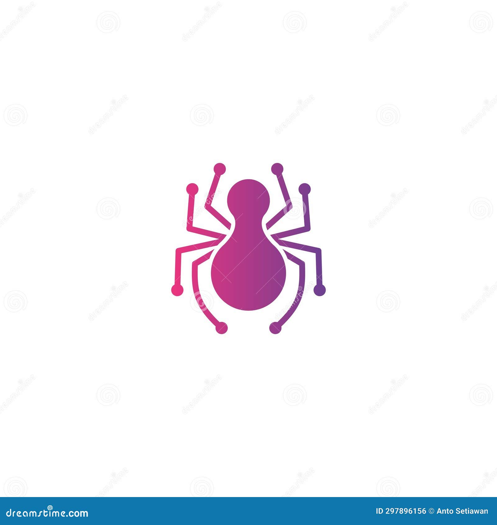 Spider Tech Logo Design Cartoon Vector | CartoonDealer.com #245963173