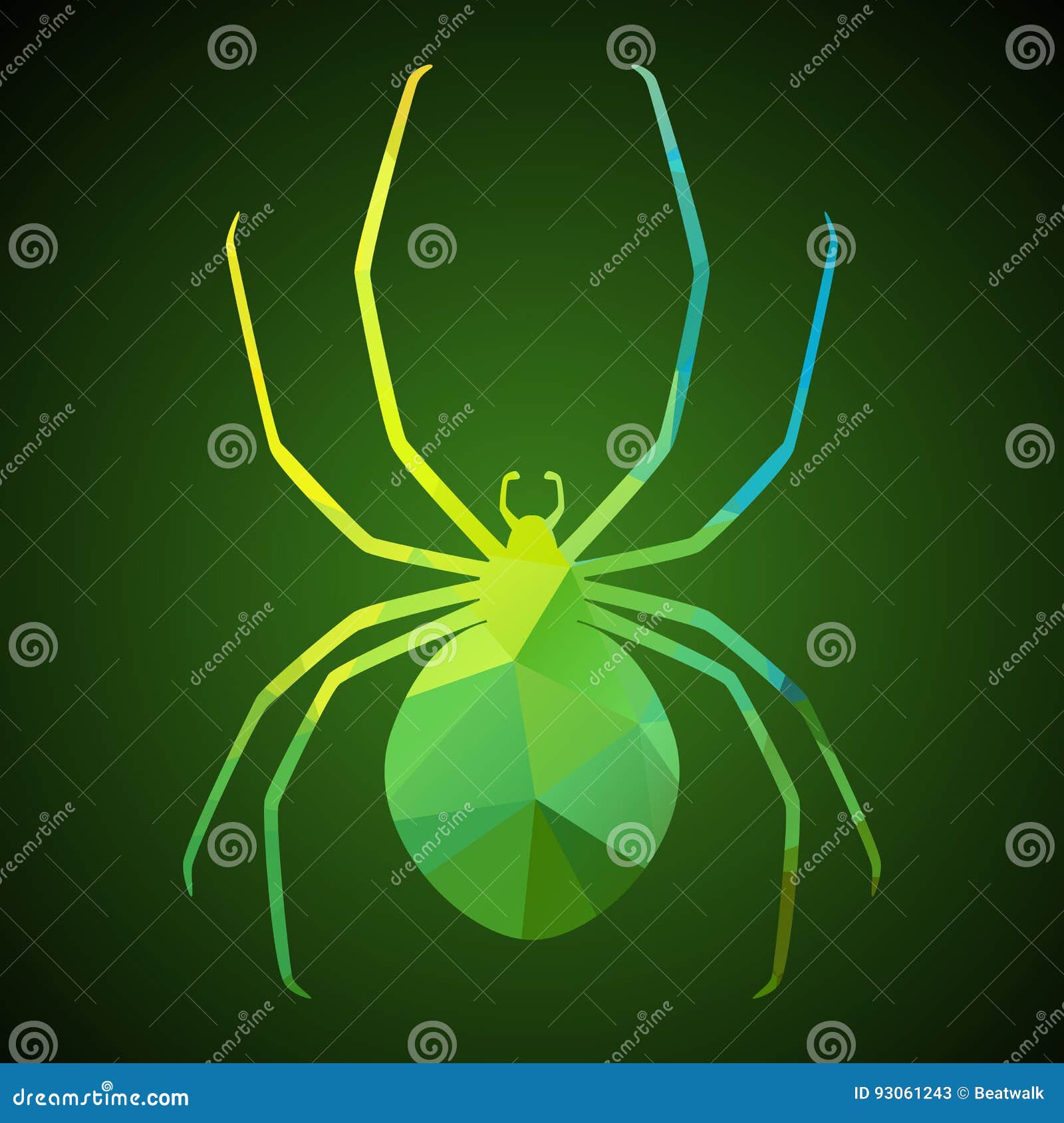 Spider of triangles stock vector. Illustration of pattern - 93061243