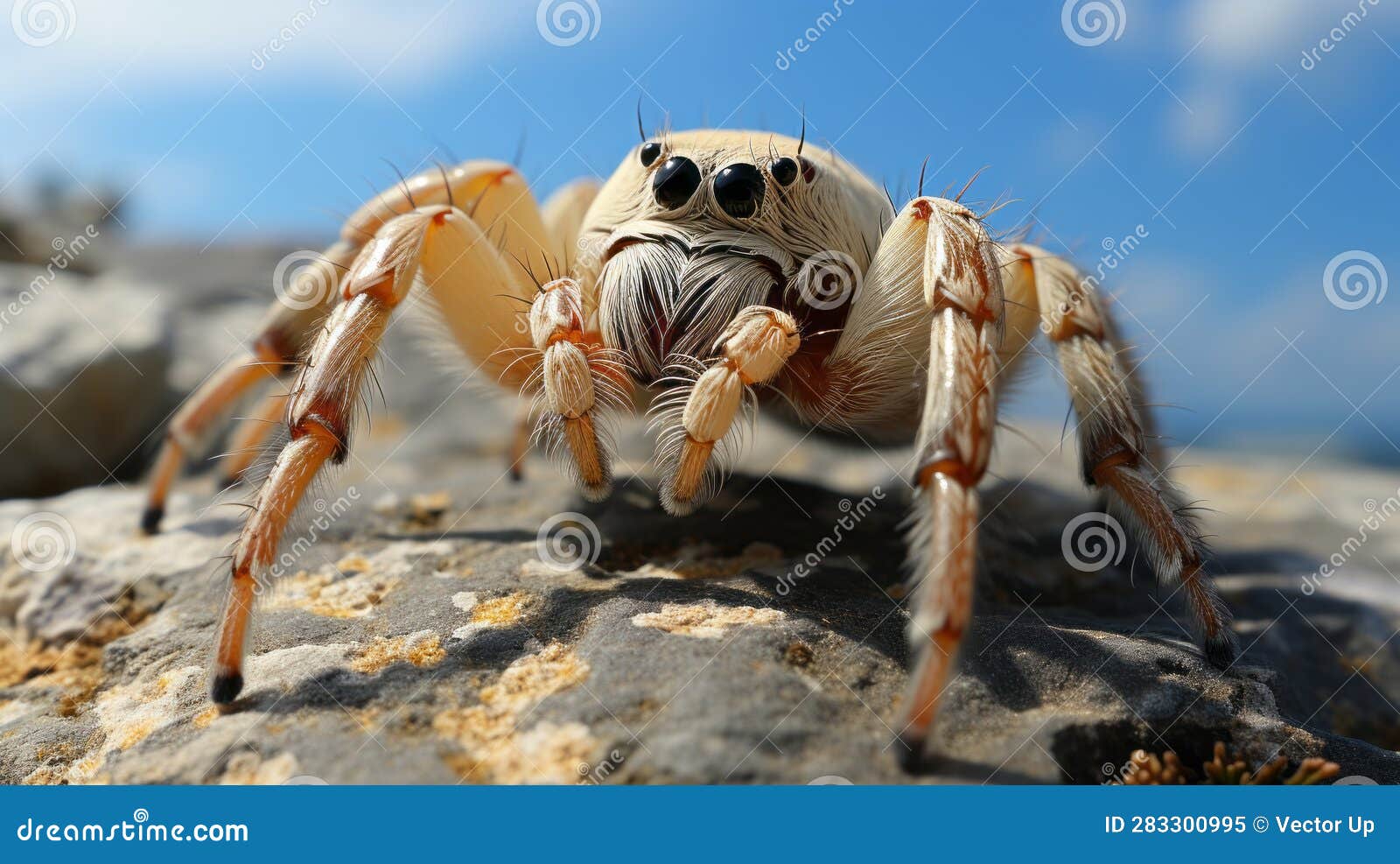 A Spider on a Wall. Generative AI. Stock Illustration - Illustration of ...