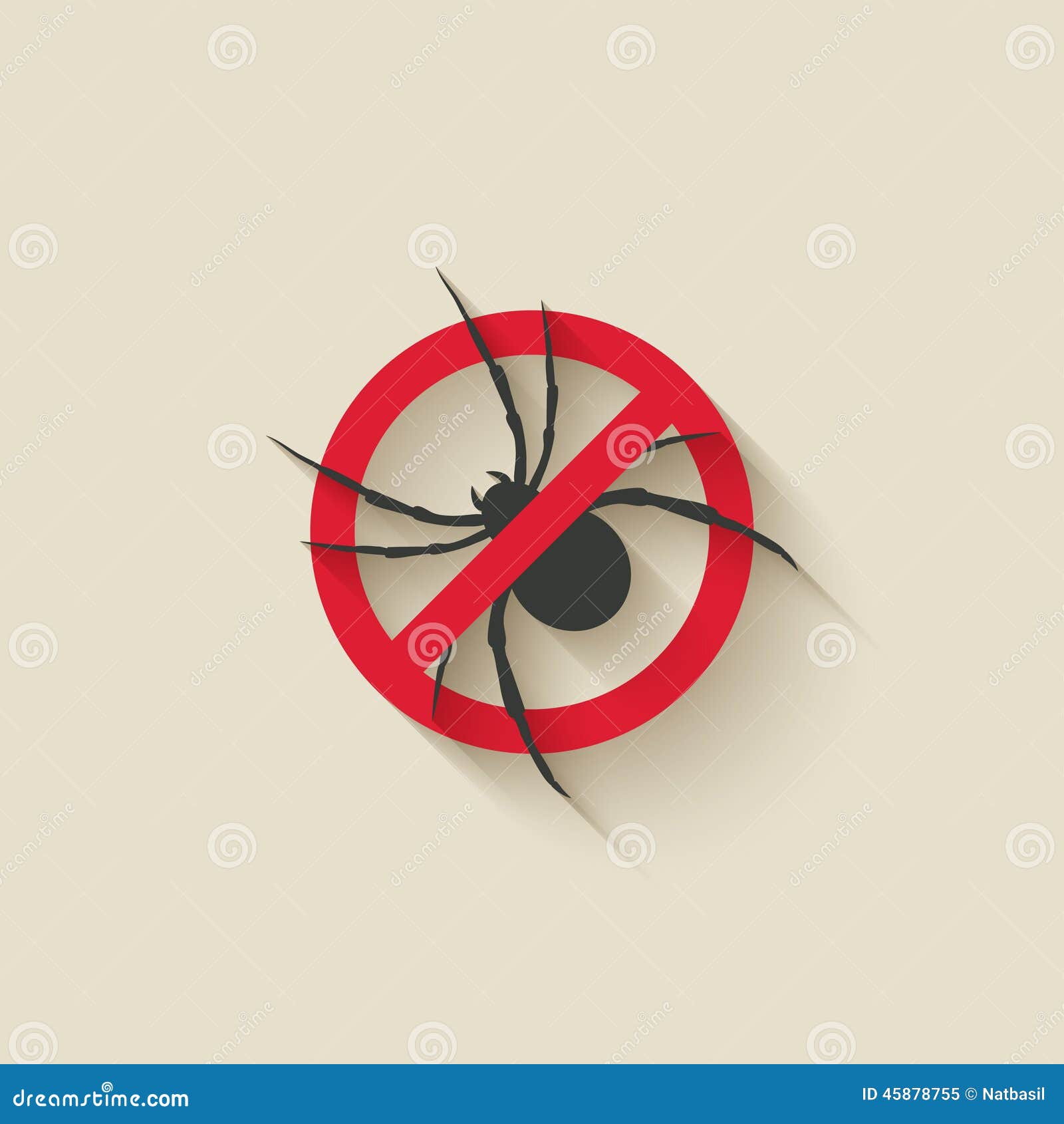 Spider warning sign stock vector. Illustration of arachnid - 45878755