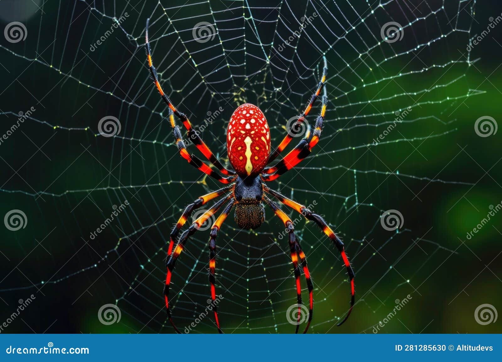 A Spider Weaving Its Intricate Web Pattern Stock Illustration ...