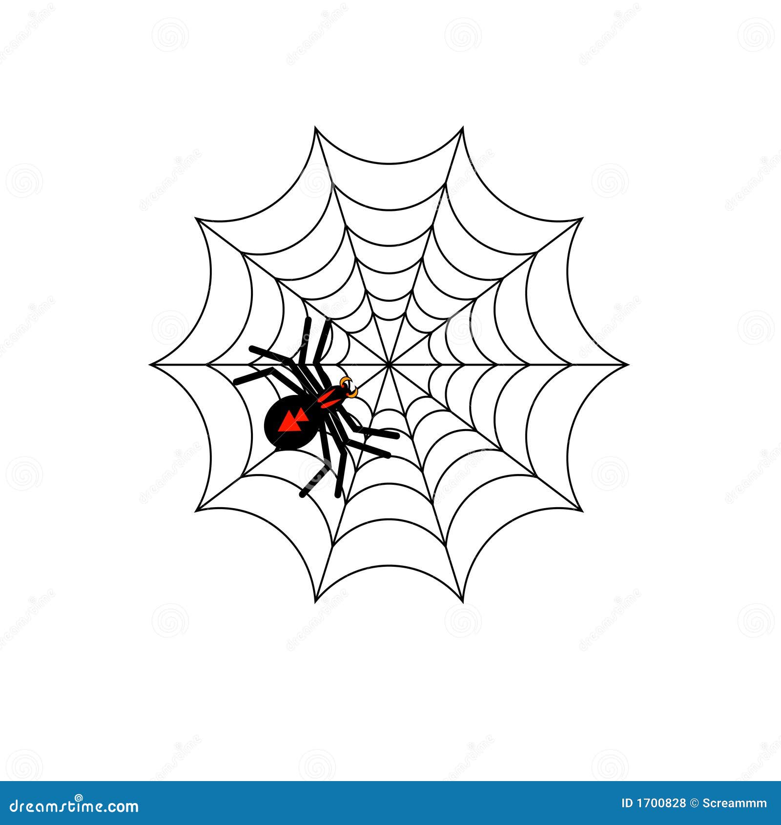 Spider and web stock illustration. Illustration of animal - 1700828