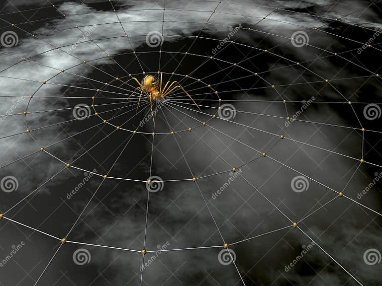 Spider and web stock illustration. Illustration of server - 2213779