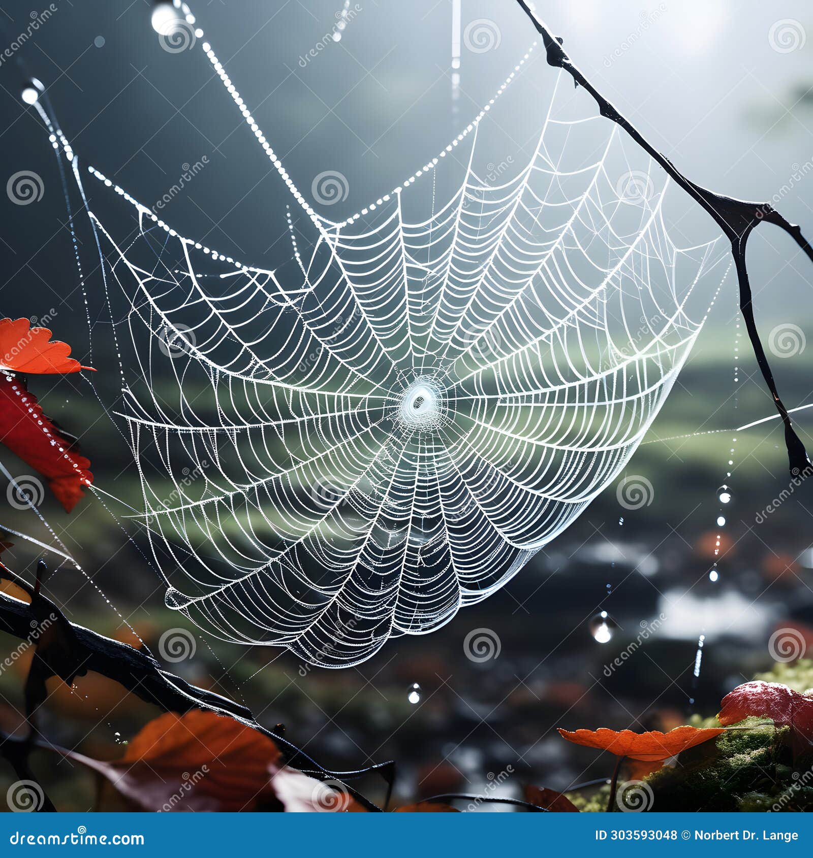 Spider web, ai-generatet stock illustration. Illustration of cobweb ...