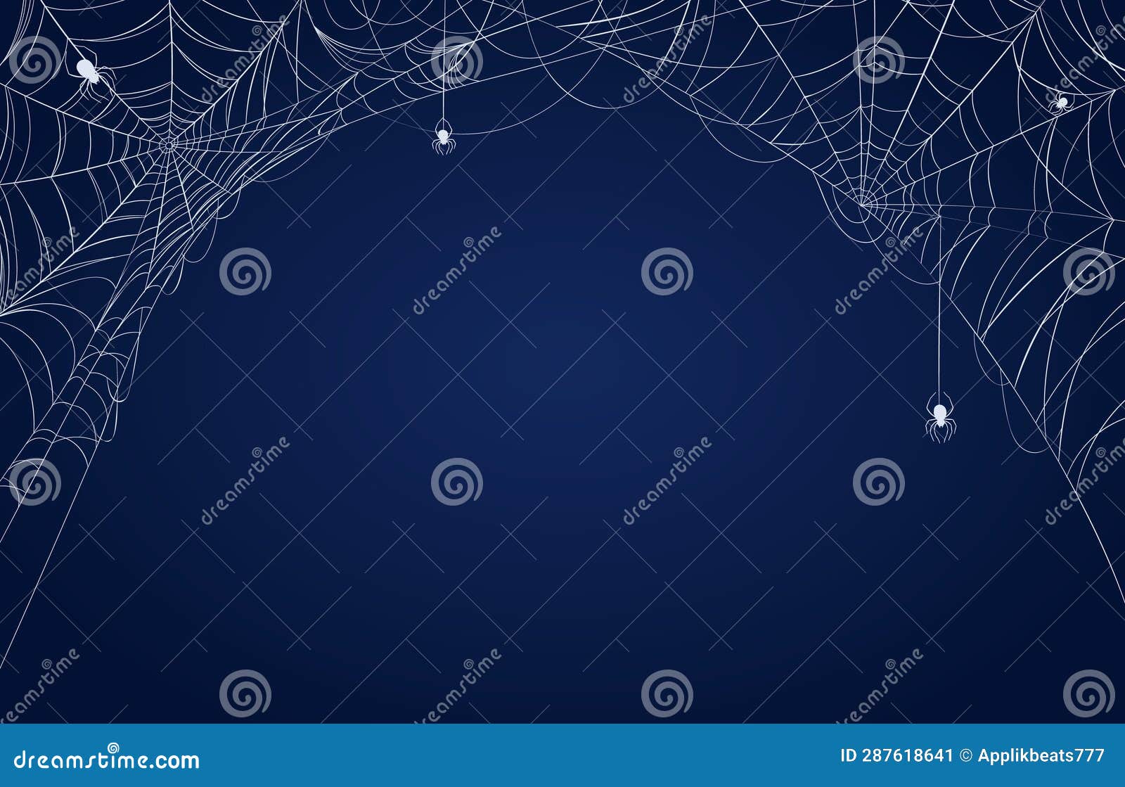 Spider Web Banner. Halloween Spooky Decorated Background with Cobwebs ...