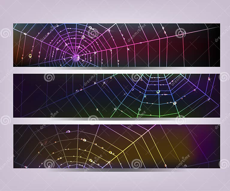 Spider web banners stock illustration. Illustration of dark - 25236137