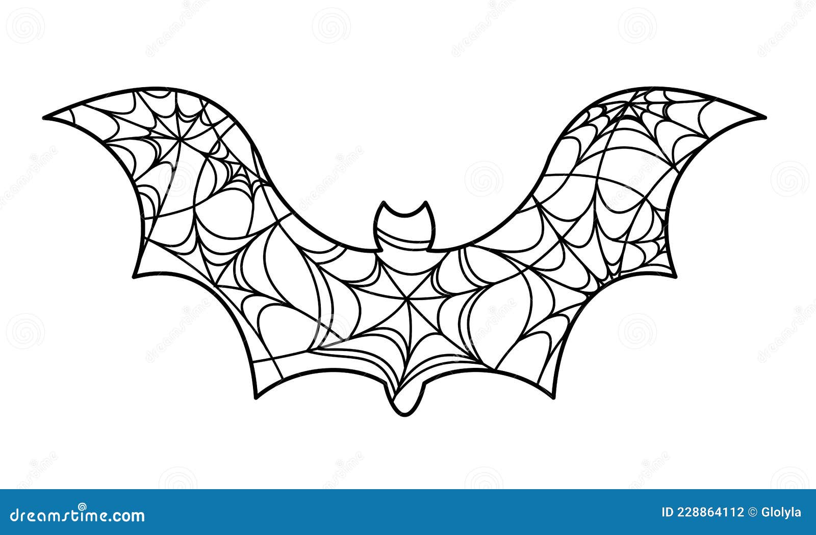 Spider web in bat shape. stock vector. Illustration of style - 228864112