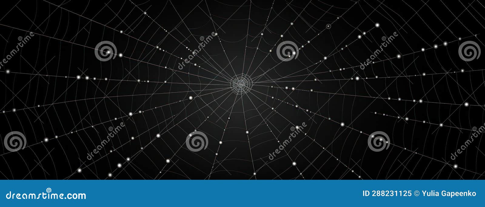 Spider Web on Black Background. Illustration AI Generative Stock ...