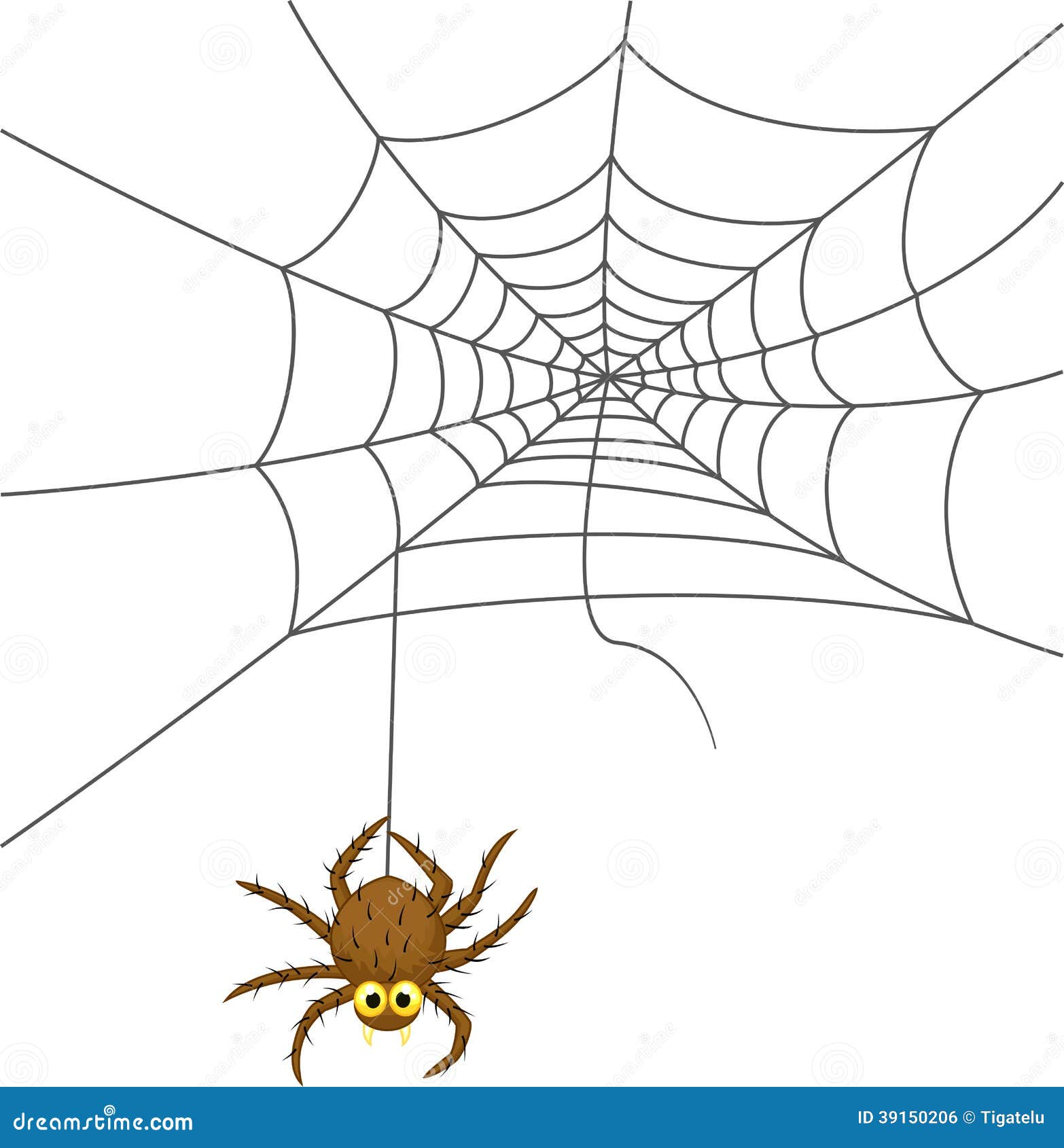 Spider Web Cartoon Vector Illustration | CartoonDealer.com #39150206