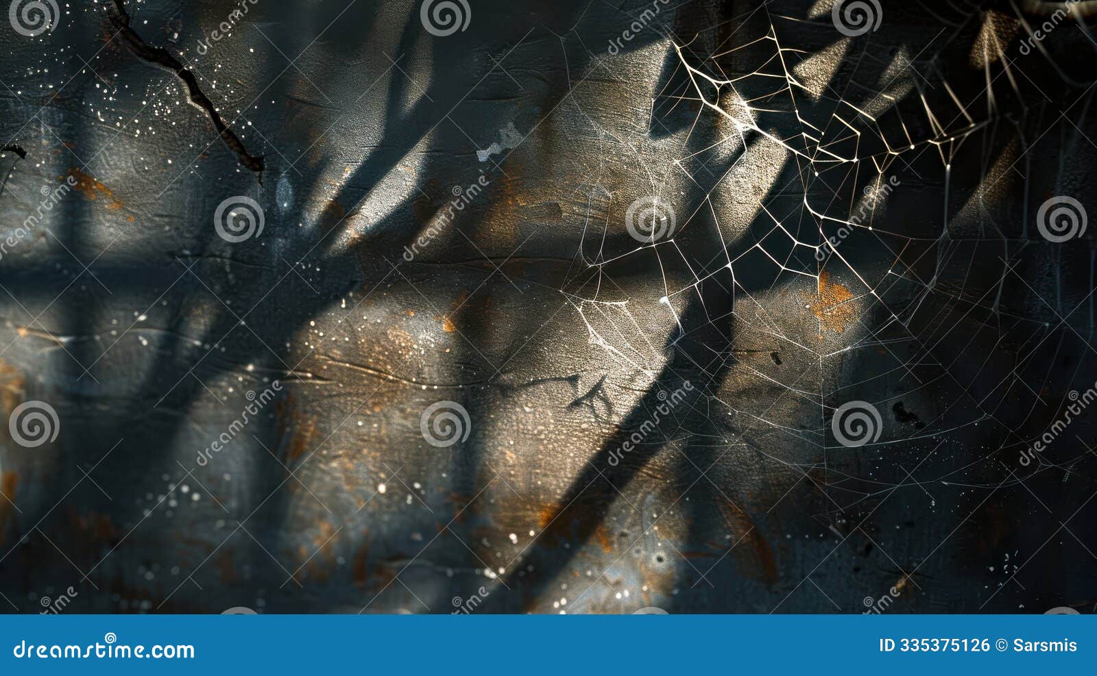 A Spider Web Is Cast In Shadow On A Wall Royalty-Free Stock Photo ...